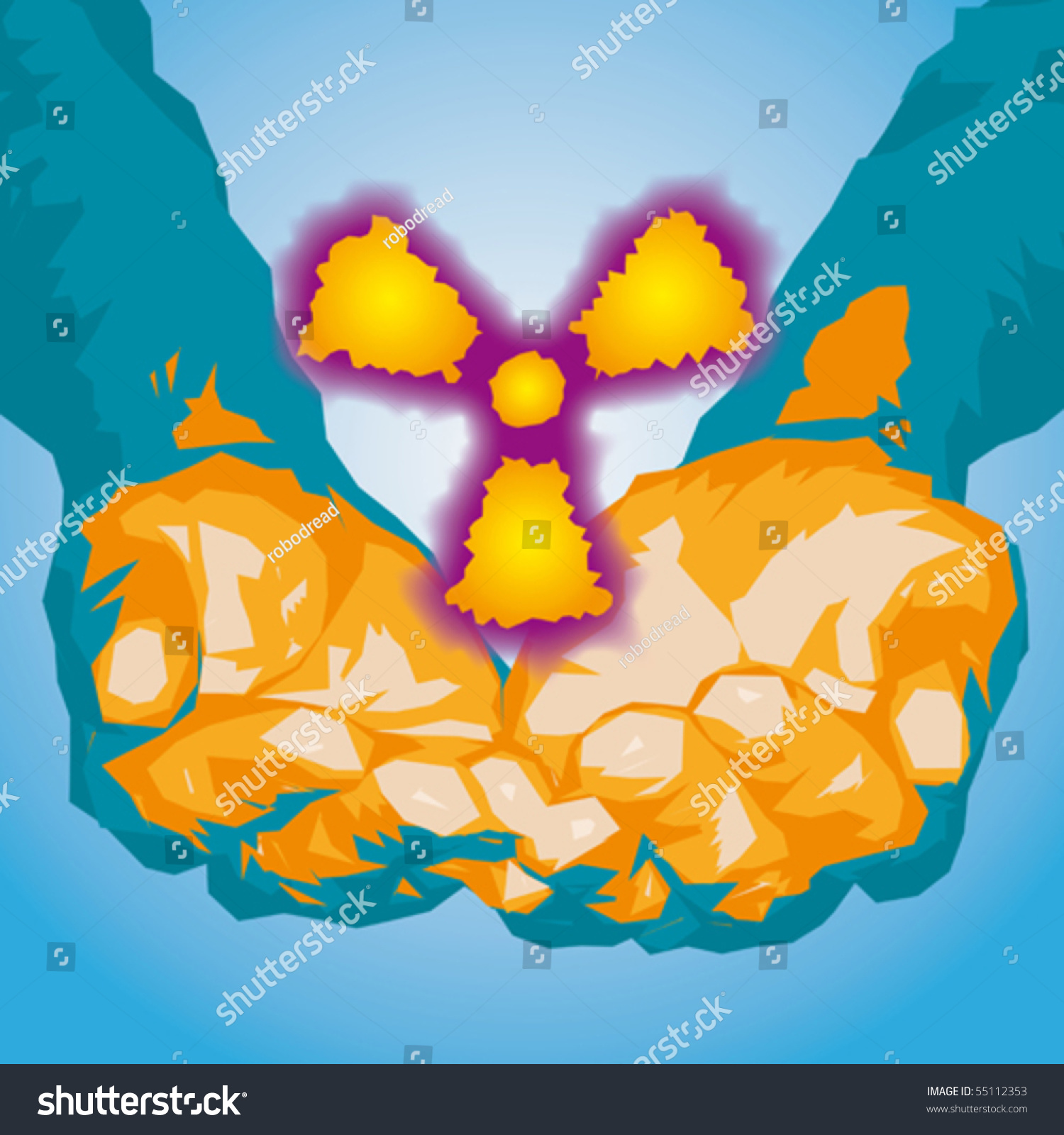 Atom Hands Vector Illustration Stock Vector (Royalty Free) 55112353 ...