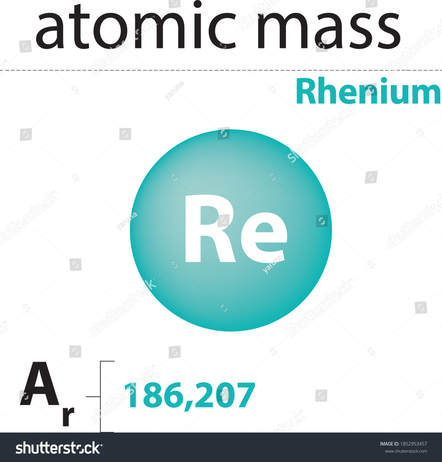 Atomic Mass Rhenium Chemistry Elements Stock Vector (Royalty Free ...