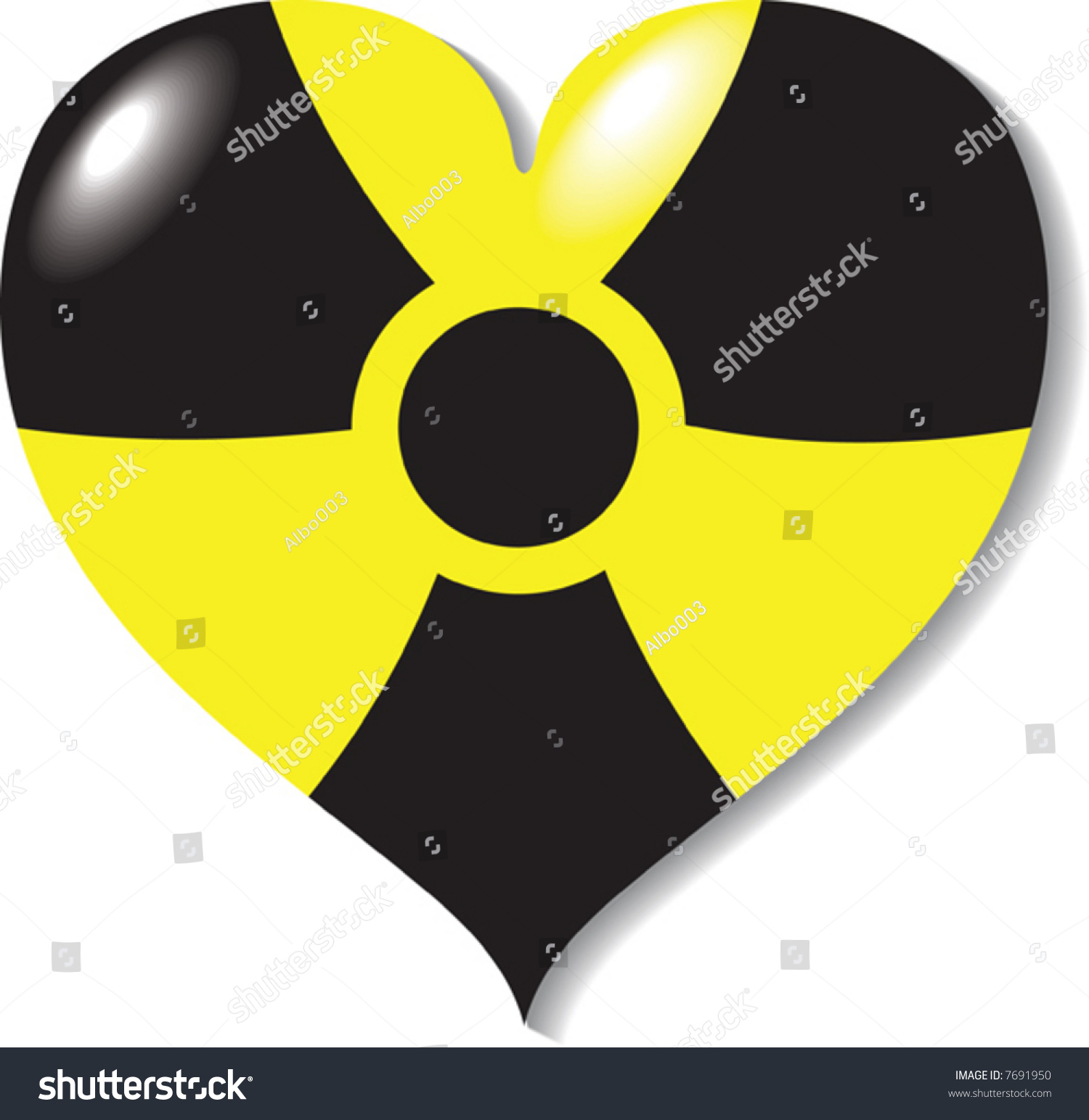 Atomic Nuclear Heart Danger Vector Illustration Stock Vector (Royalty ...