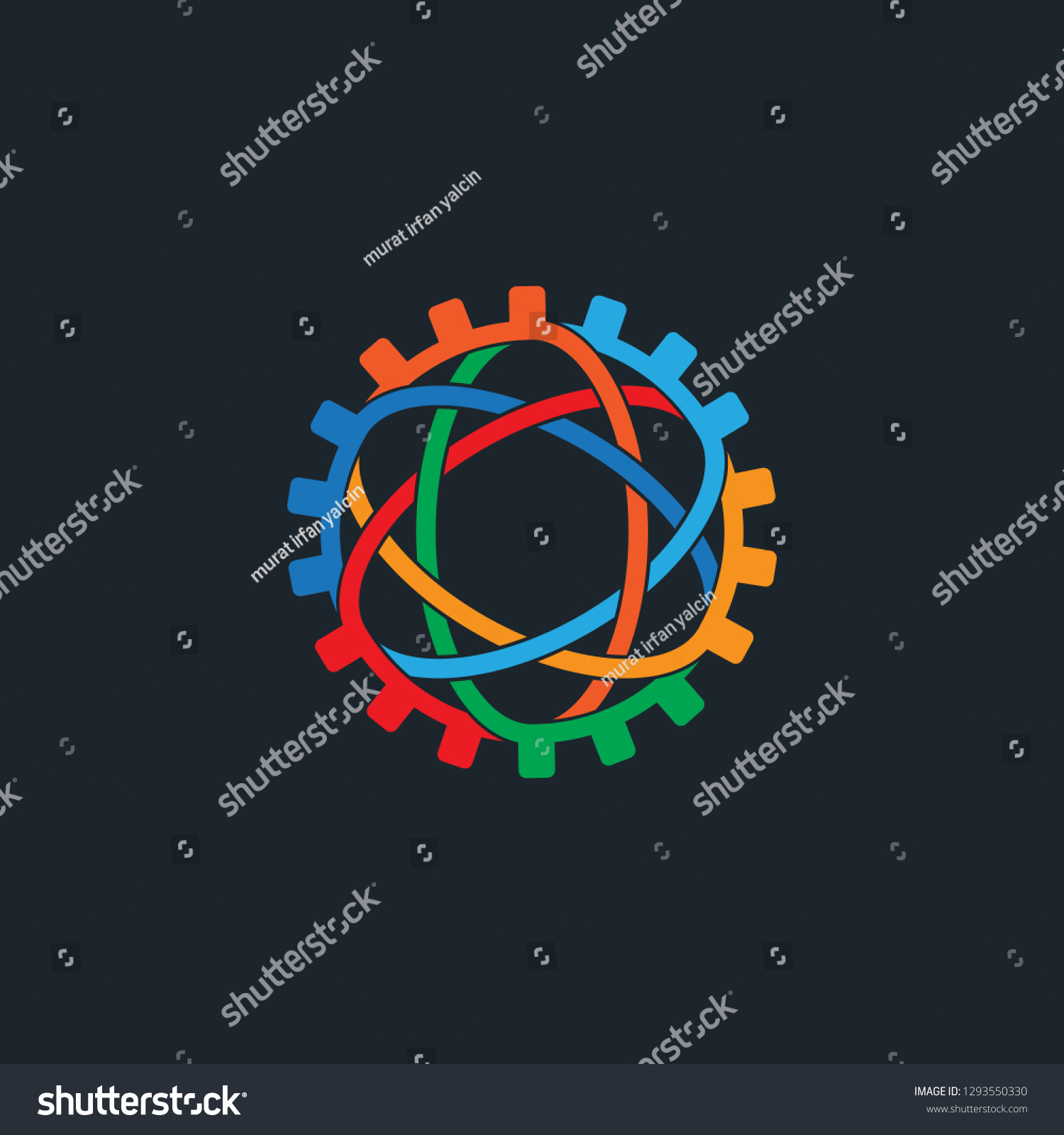 Atomic Nucleus Gear Vector Symbol Stock Vector (Royalty Free) 1293550330