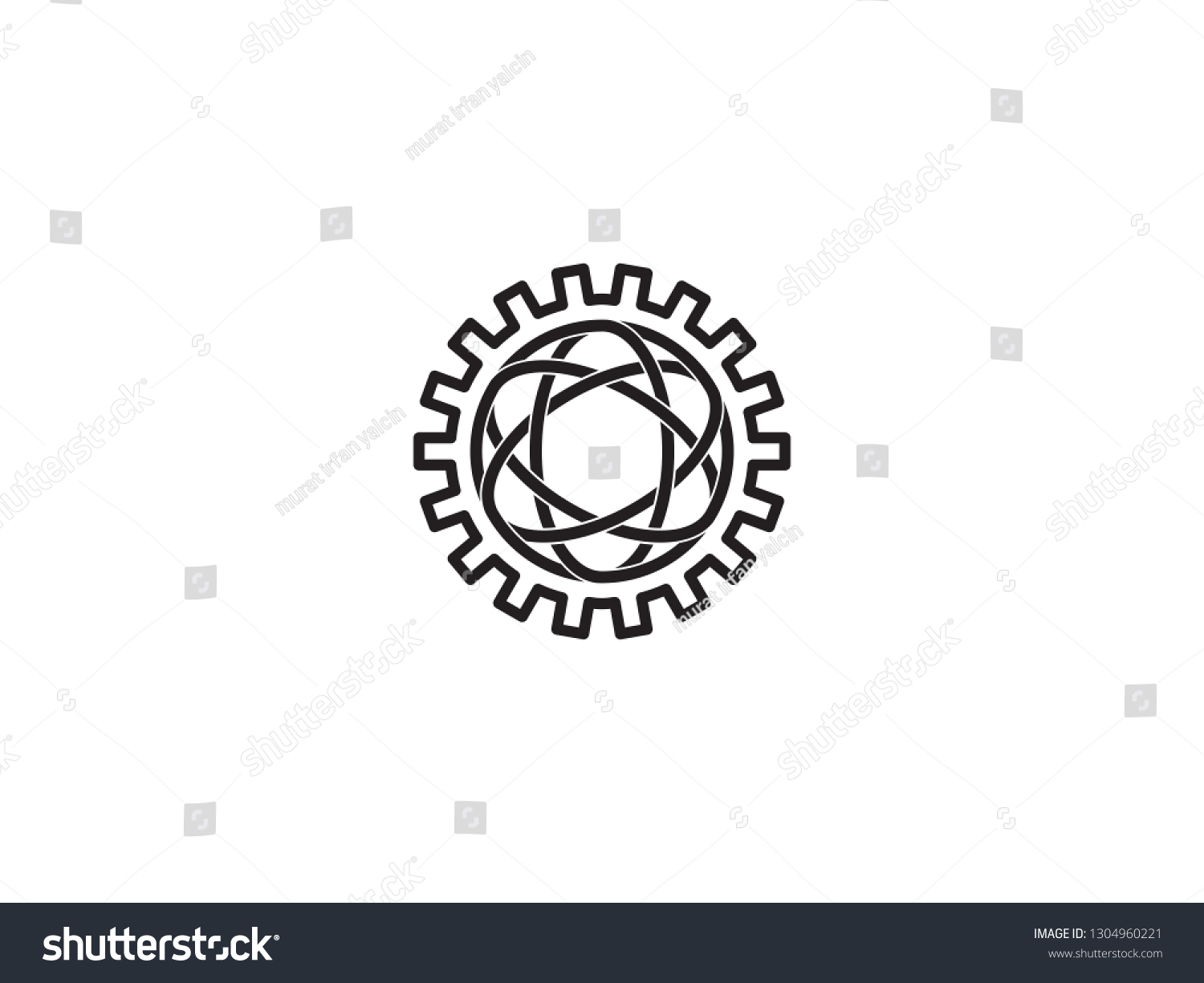 Atomic Nucleus Gear Vector Symbol Stock Vector (Royalty Free ...