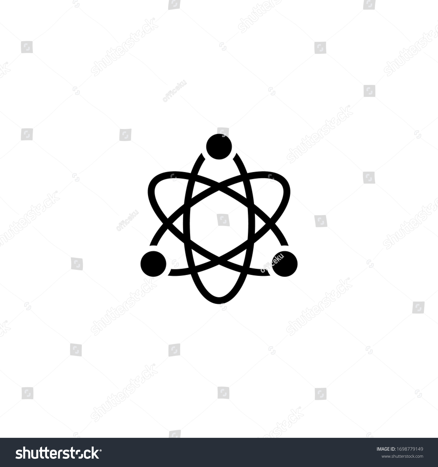Atomic Orbitals Vector Icon Black Solid Stock Vector (Royalty Free ...