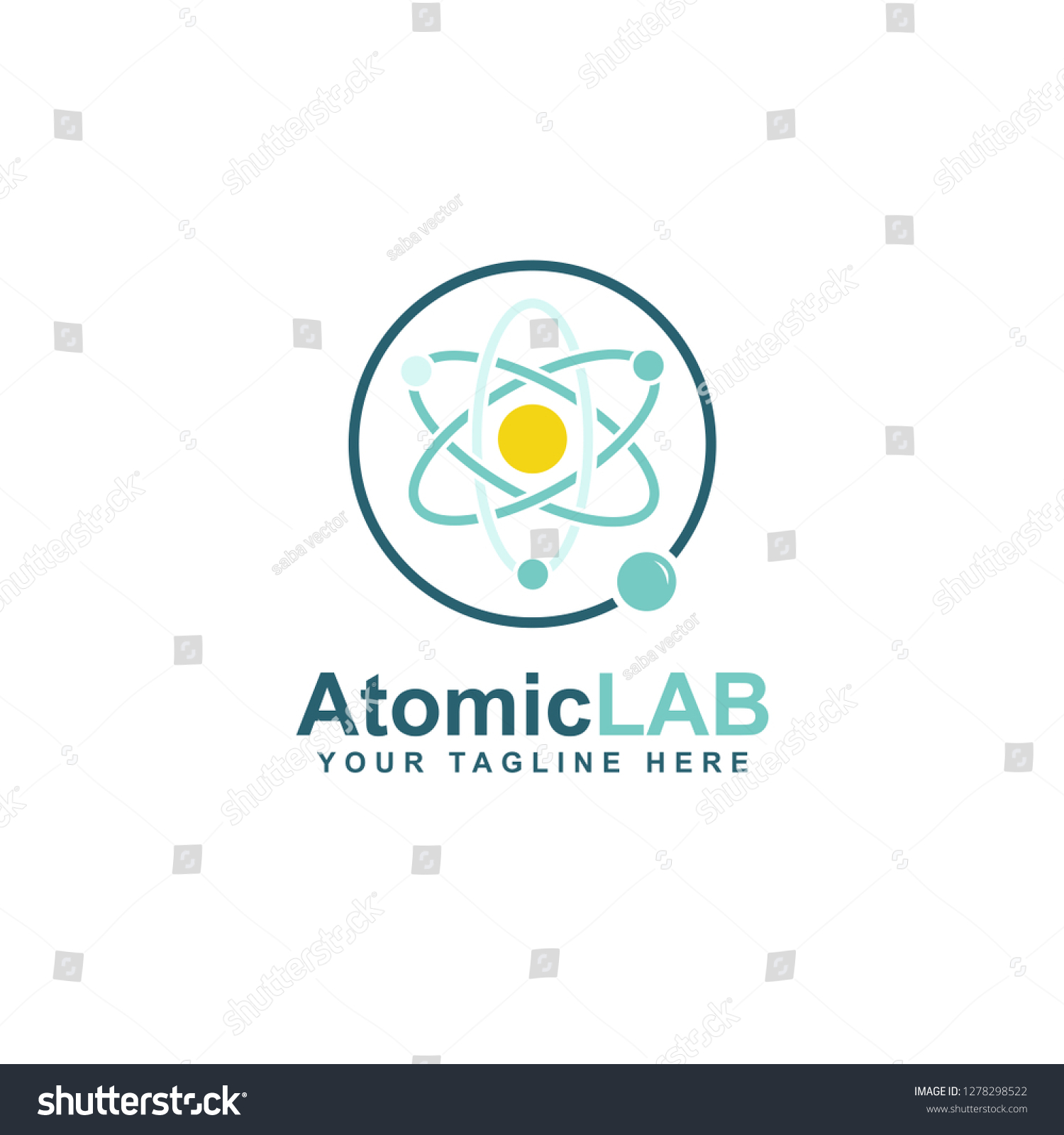 Atomic Particle Logo Design Electron Orbit Stock Vector (Royalty Free ...
