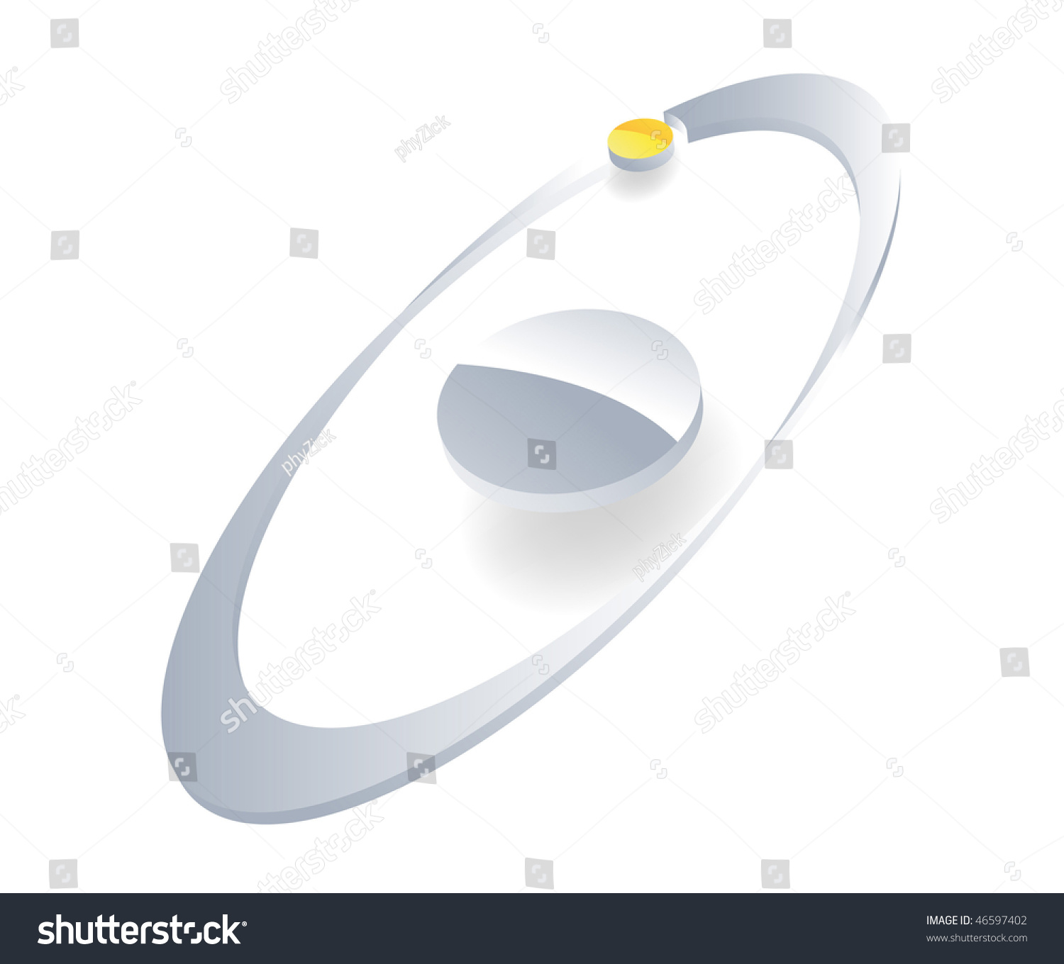 Atomic Symbol Orange Electron Vector Illustration Stock Vector (Royalty ...