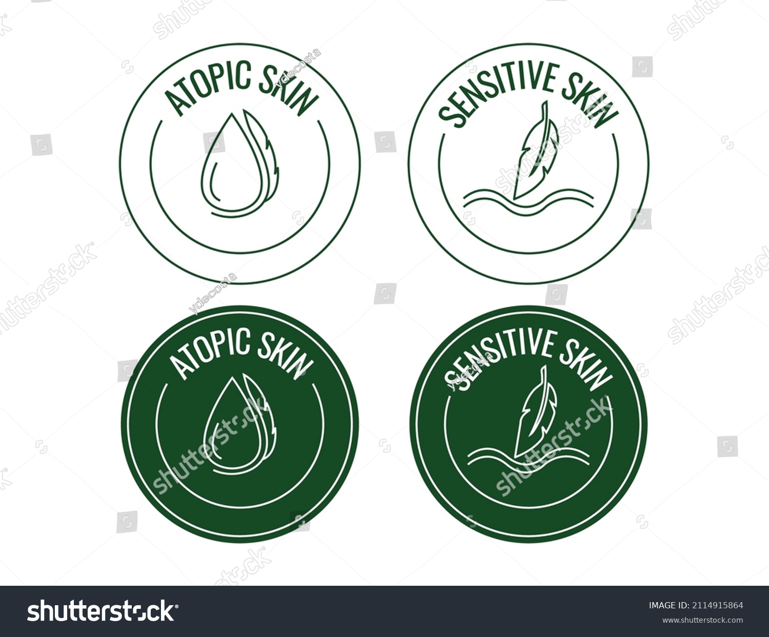 Atopic Sensitive Skin Icon Vector Illustration Stock Vector (Royalty ...