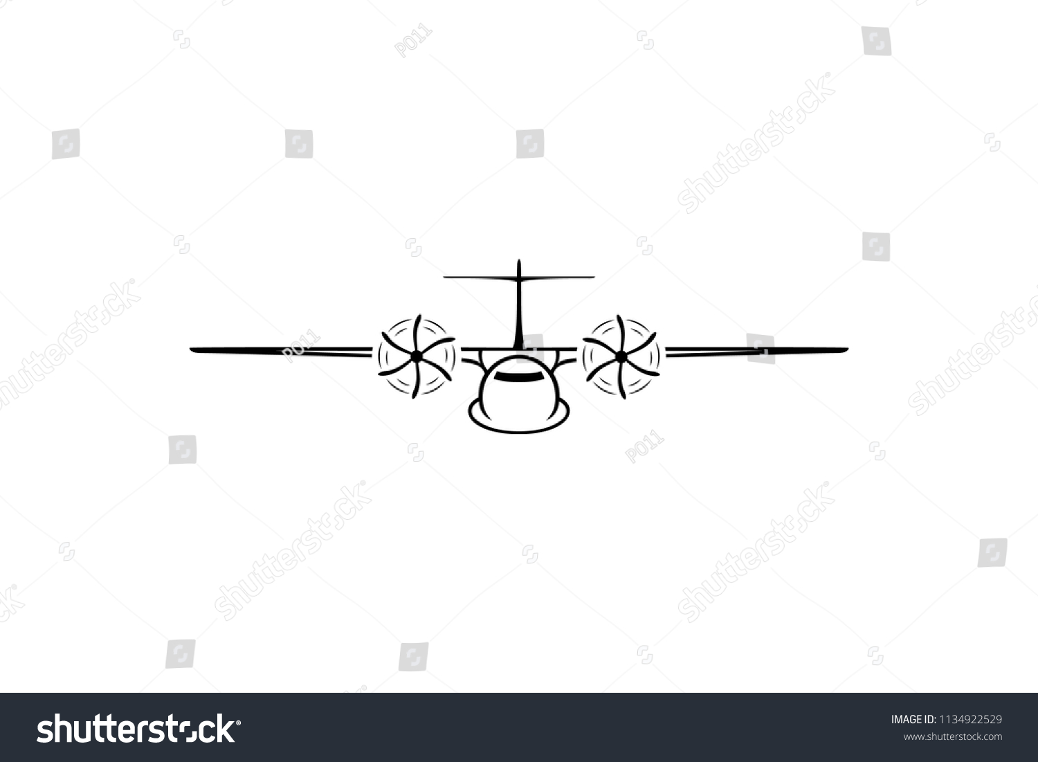 Atr Plane Flying Vector Stock Vector (Royalty Free) 1134922529