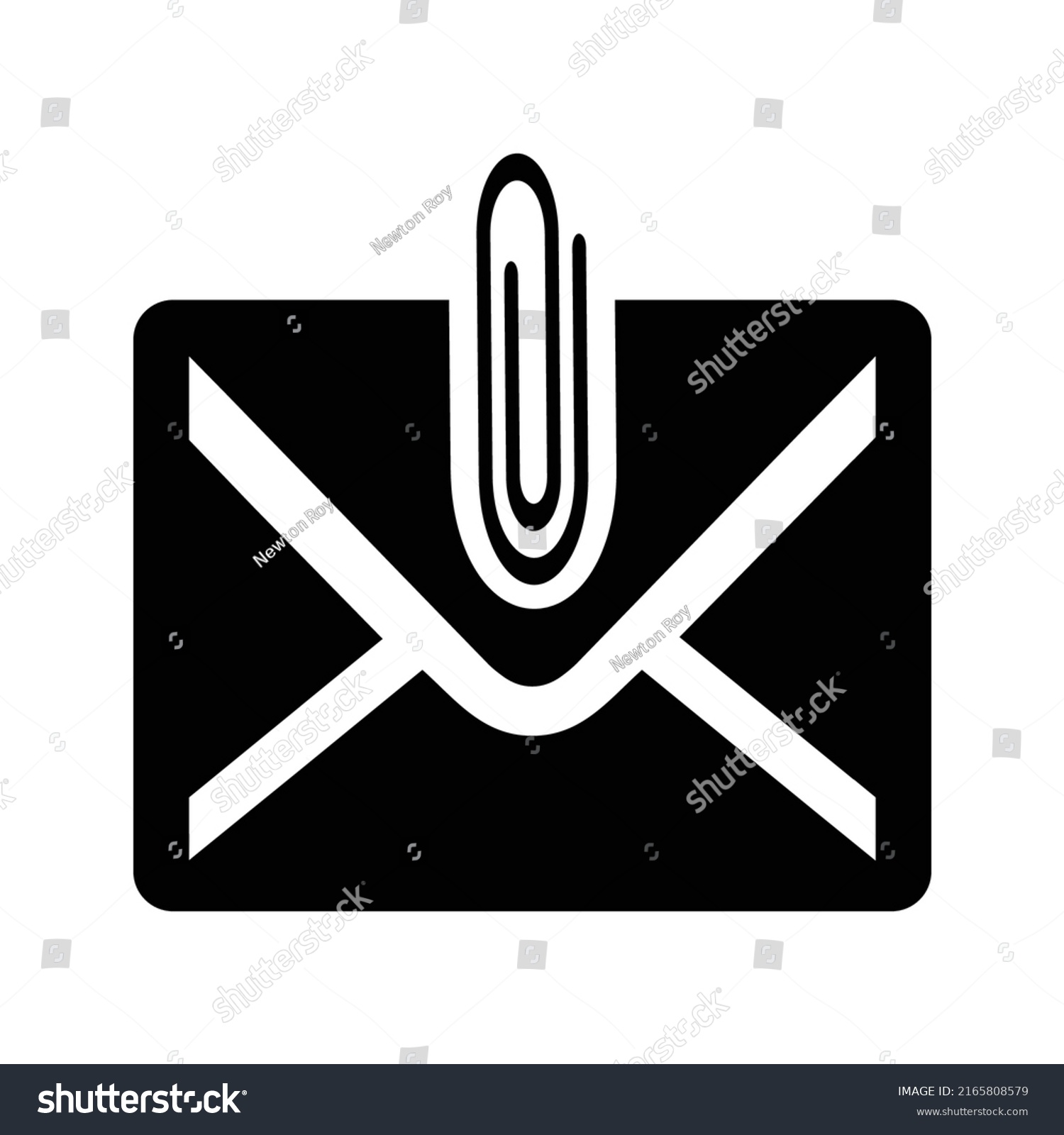 Attach Attachment Email Icon Black Vector Stock Vector (Royalty Free ...
