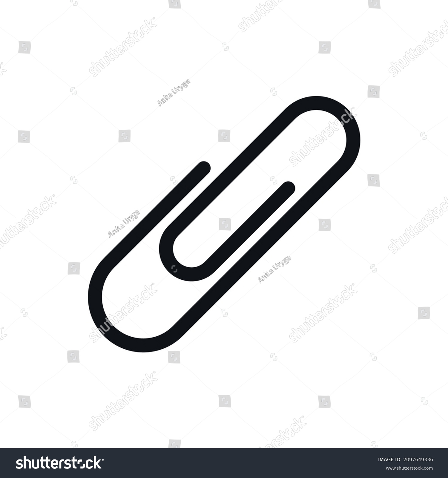 Attach Clip Simple Line Vector Icon Stock Vector (Royalty Free ...