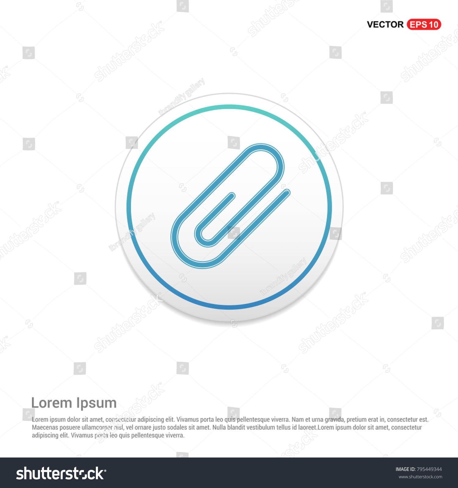 Attach Paper Clip Icon White Background: เวกเตอร์สต็อก (ปลอดค่า ...