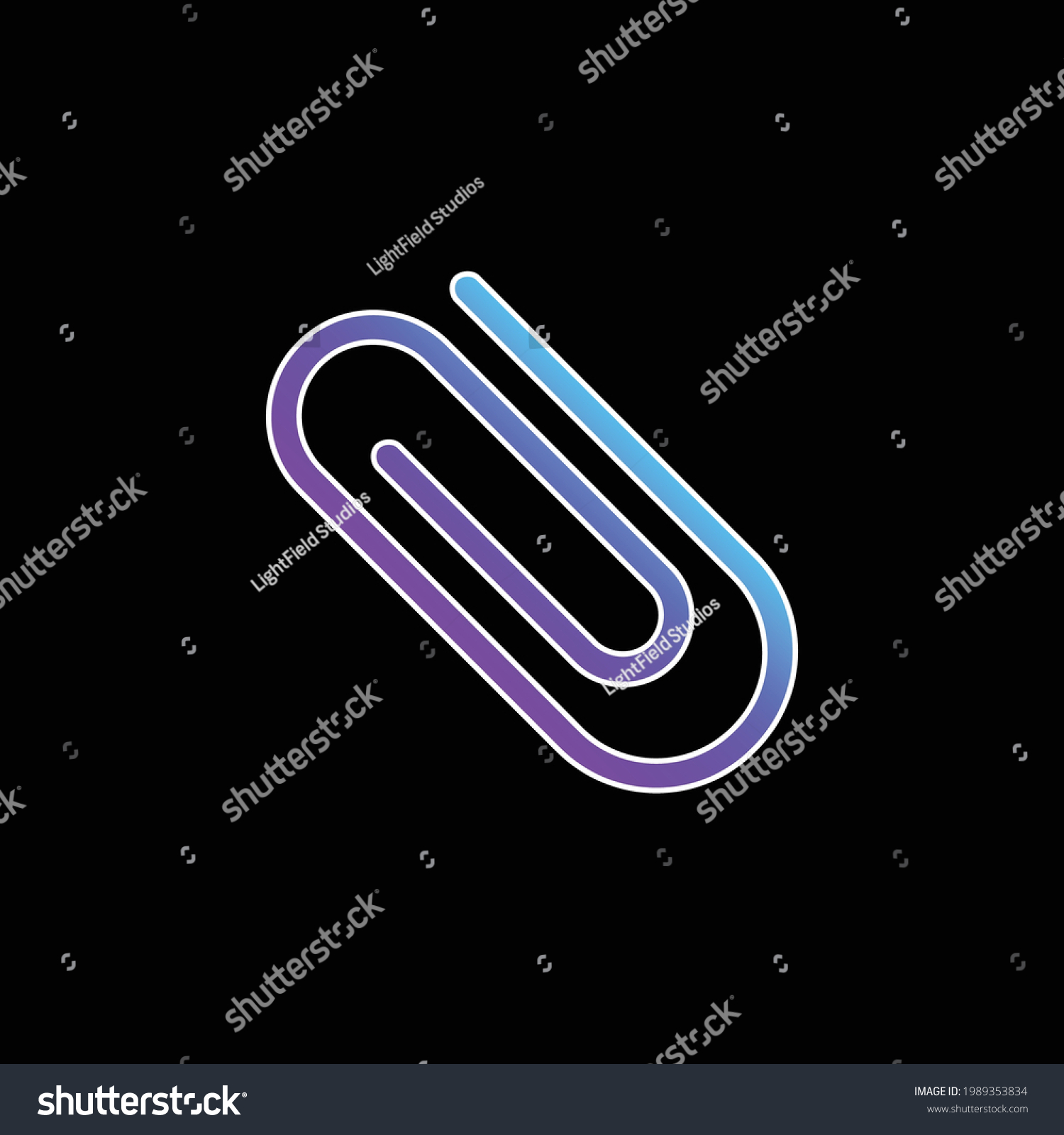 Attach Paperclip Diagonal Symbol Blue Gradient Stock Vector (Royalty ...