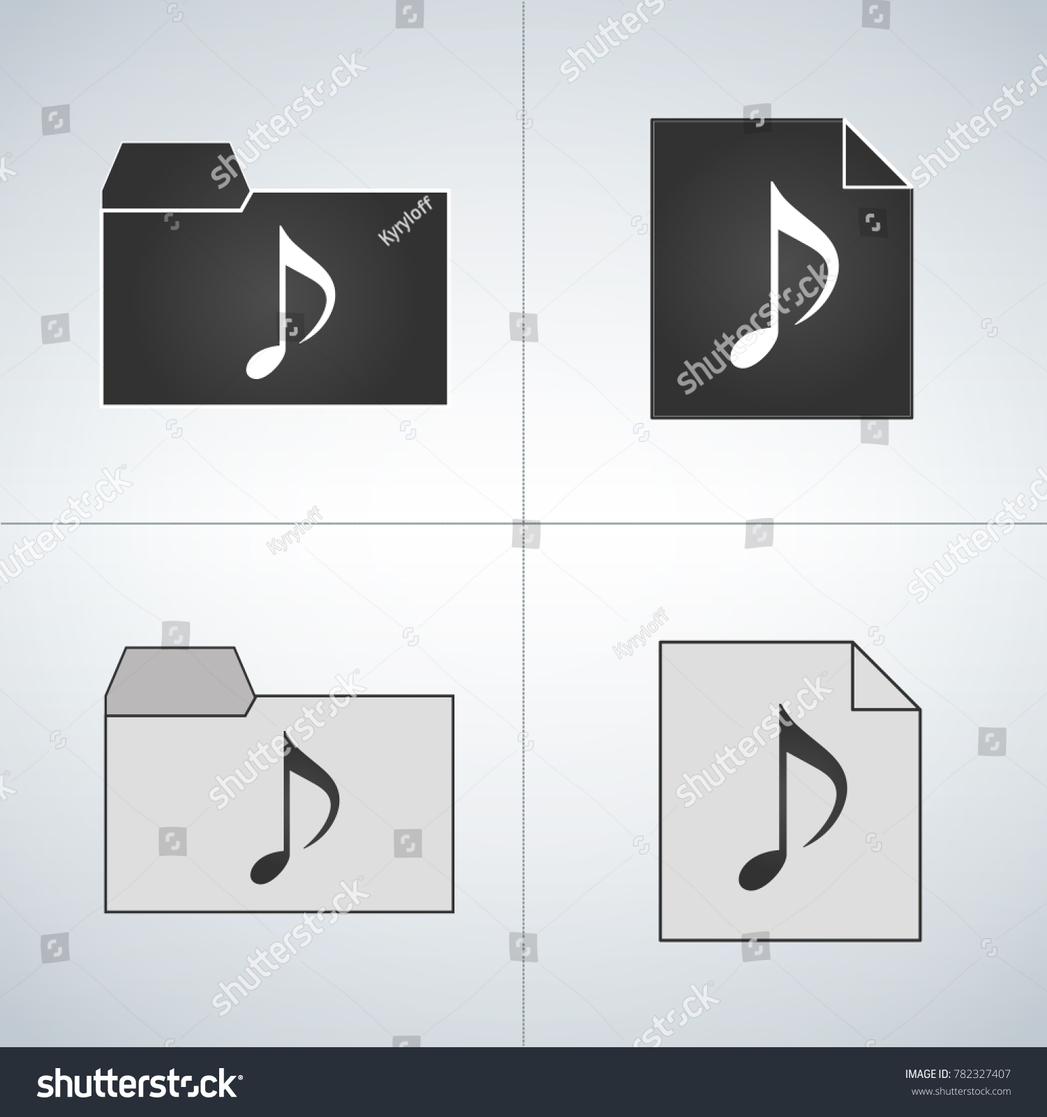 Attached Audio File Folder Icon Stock Vector (Royalty Free) 782327407 ...
