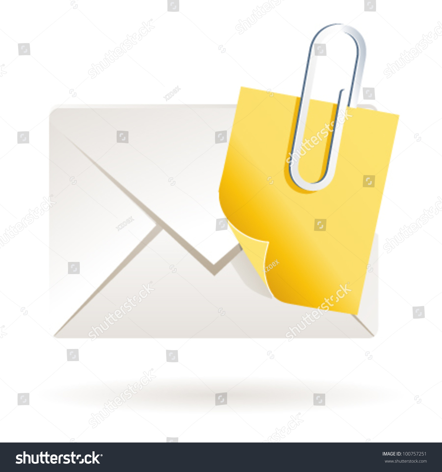 Attached Note On Mail On Blank Stock Vector (Royalty Free) 100757251 ...