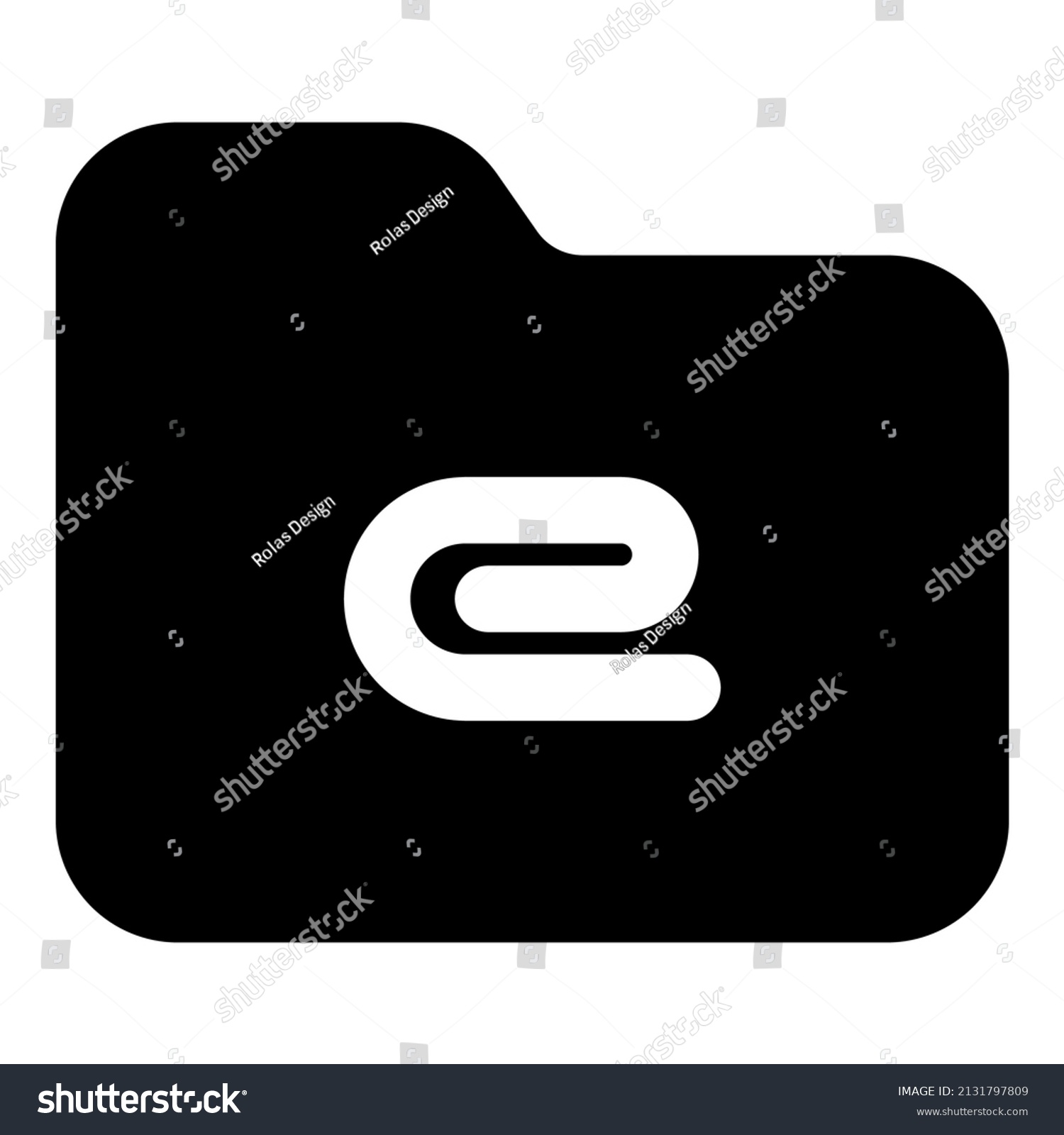 Attachment Folder Icon Black Color Stock Vector (Royalty Free ...