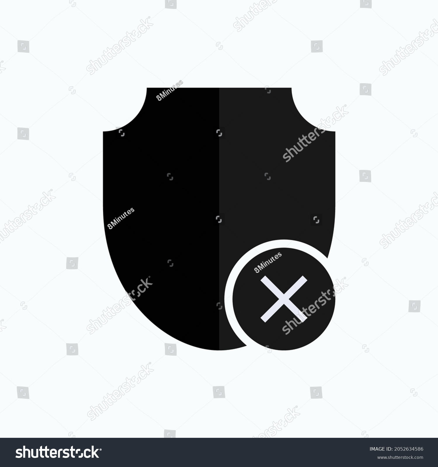 Attack Icon Shield Cross Symbol Vector Stock Vector (Royalty Free ...