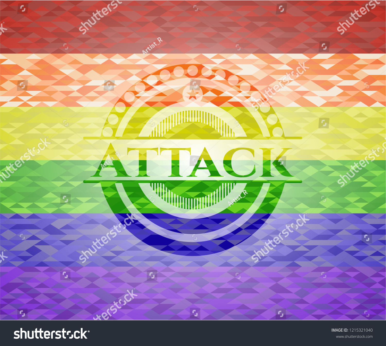 Attack Lgbt Colors Emblem Stock Vector (Royalty Free) 1215321040 ...