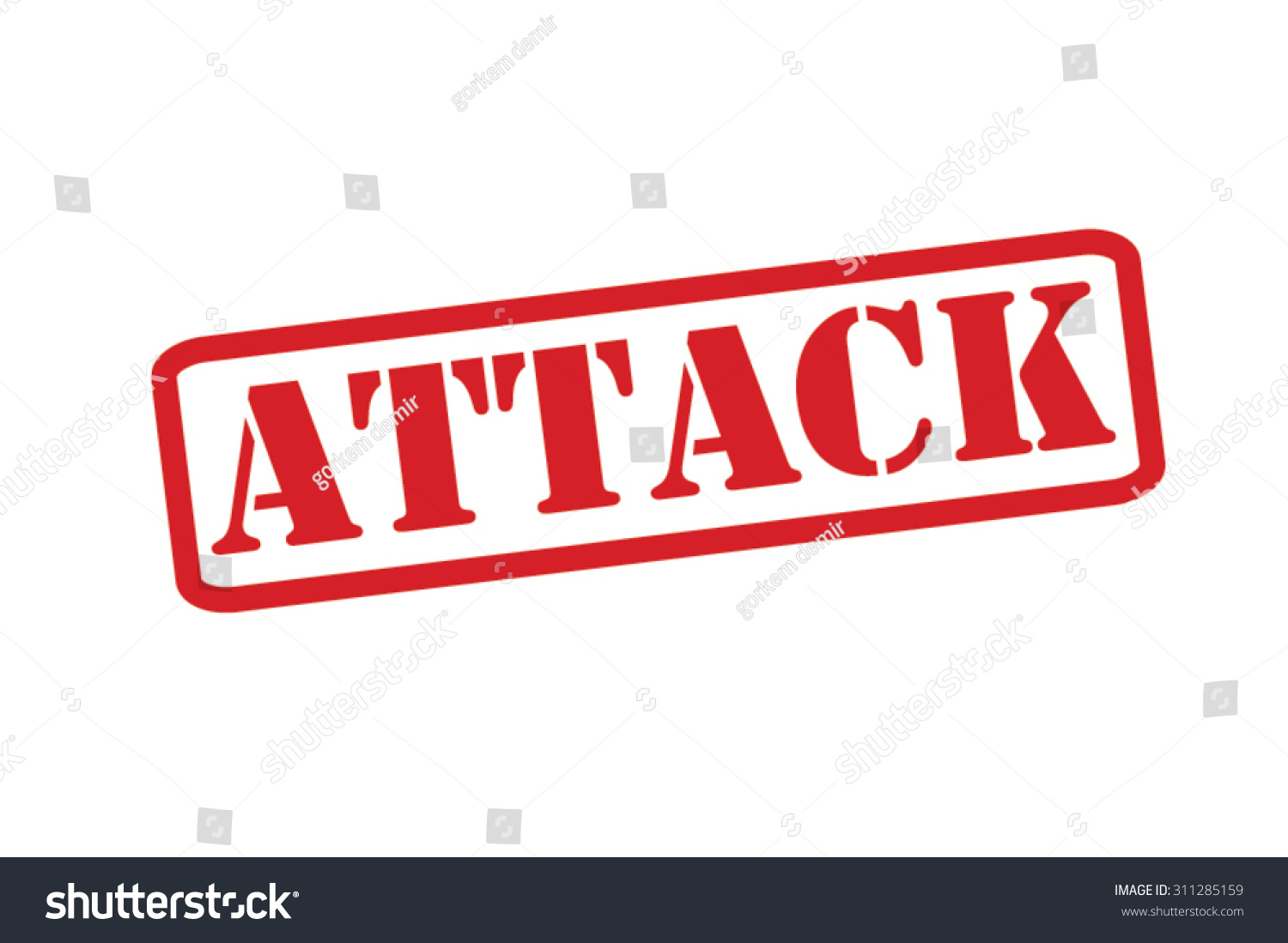 Attack Red Rubber Stamp Vector Over Stock Vector (Royalty Free) 311285159