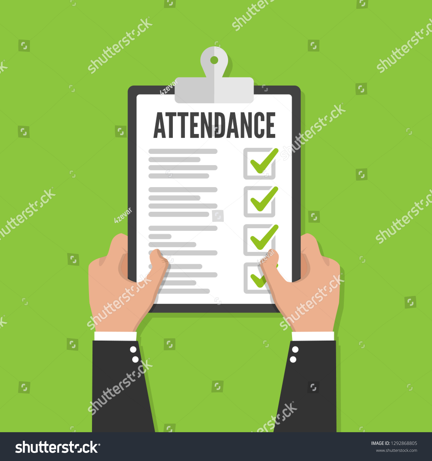 Attendance Concept Businessman Holding Checklist Vector Stock Vector ... Attendance Concept Businessman Holding Checklist Vector Stock Vector ...