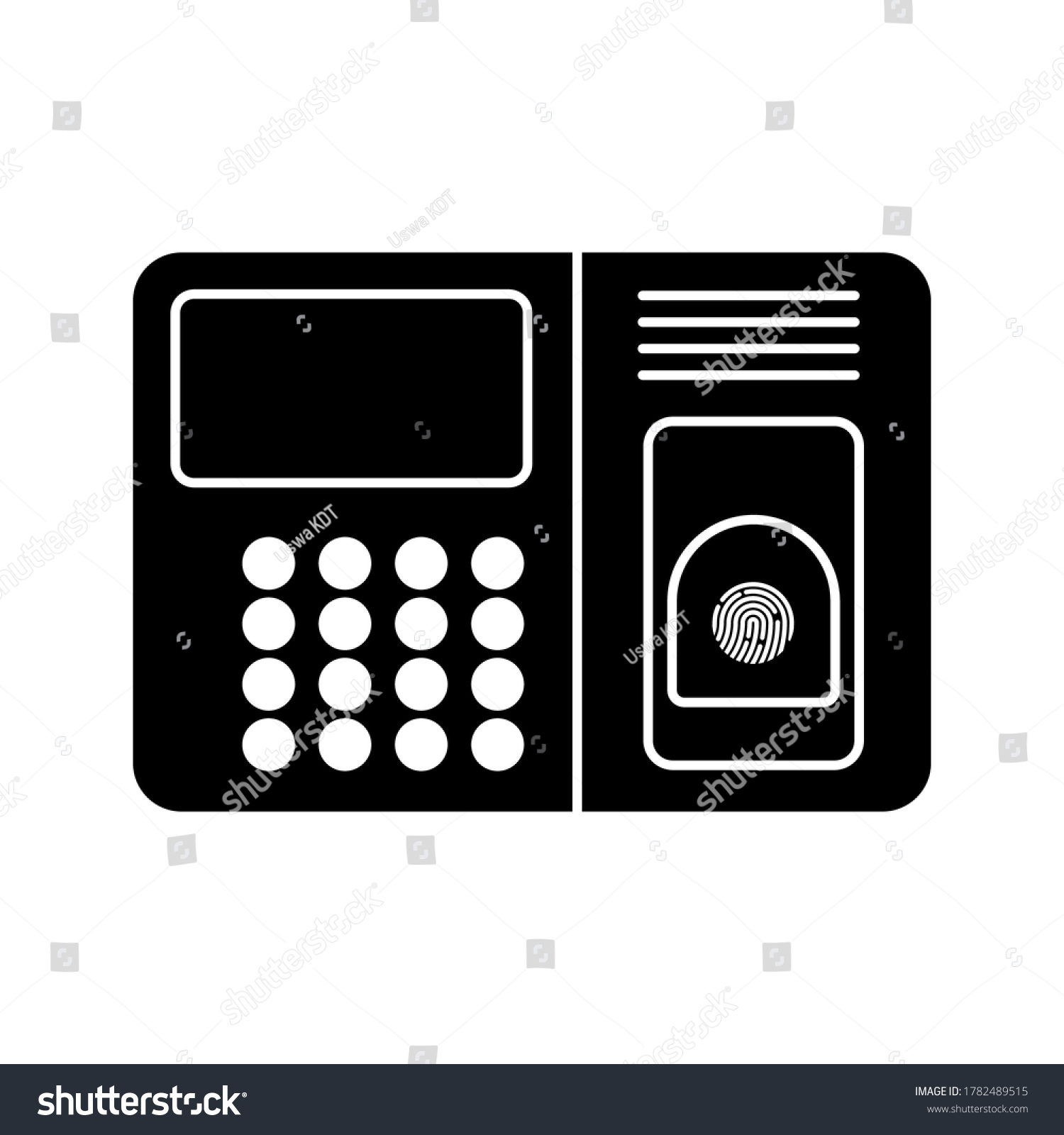 Attendance Machine Icon Fingerprint Access Control Stock Vector ...
