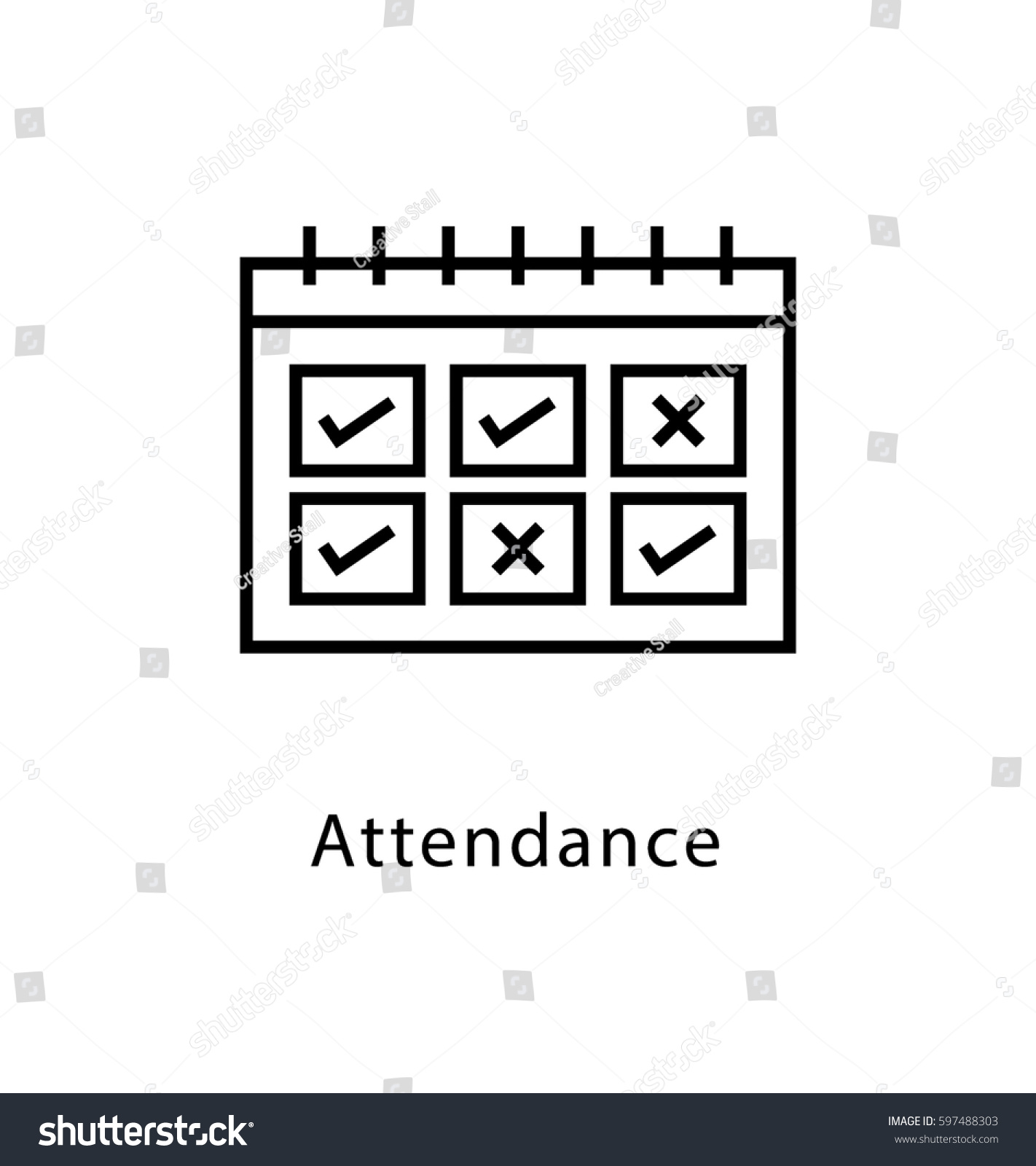 Attendance Vector Line Icon Stock Vector (Royalty Free) 597488303