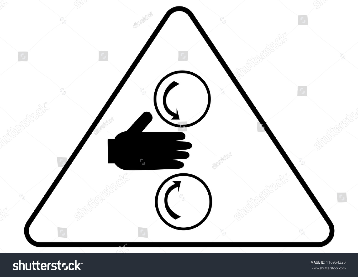 Attention Danger Machine Sign Stock Vector (Royalty Free) 116954320 ...