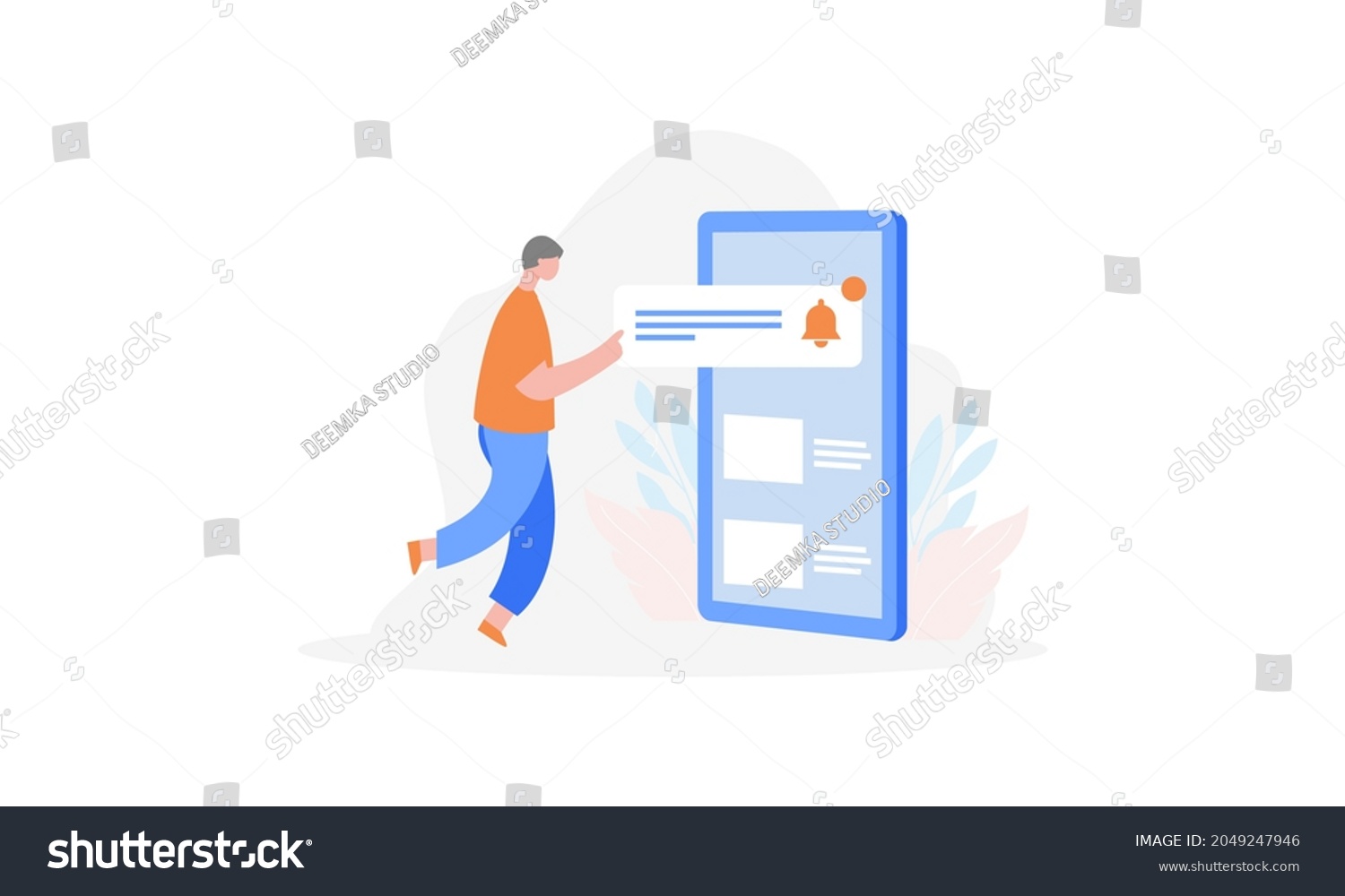 Attention Notification Mobile Application Vector Illustration Stock ...