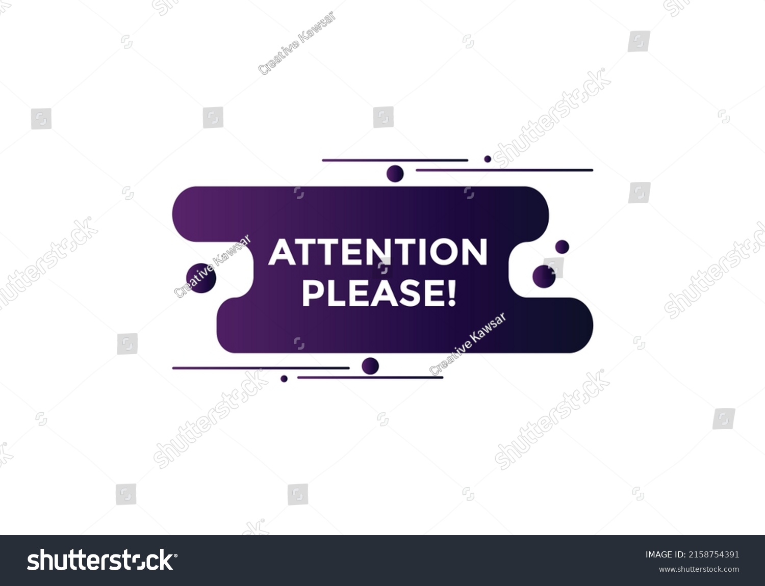 Attention Please Button Attention Please Text Stock Vector Royalty