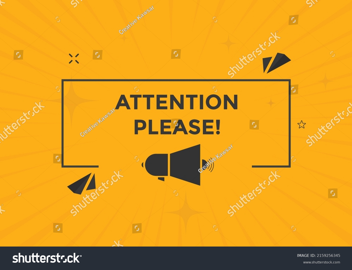Attention Please Button Attention Please Text Stock Vector Royalty