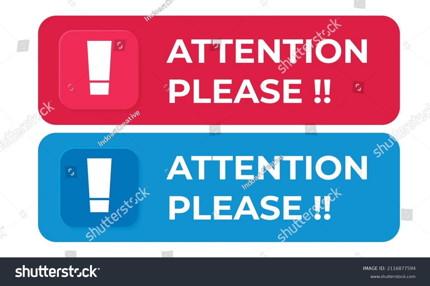 Attention Red Collor Isolated Background Stock Vector (Royalty Free ...