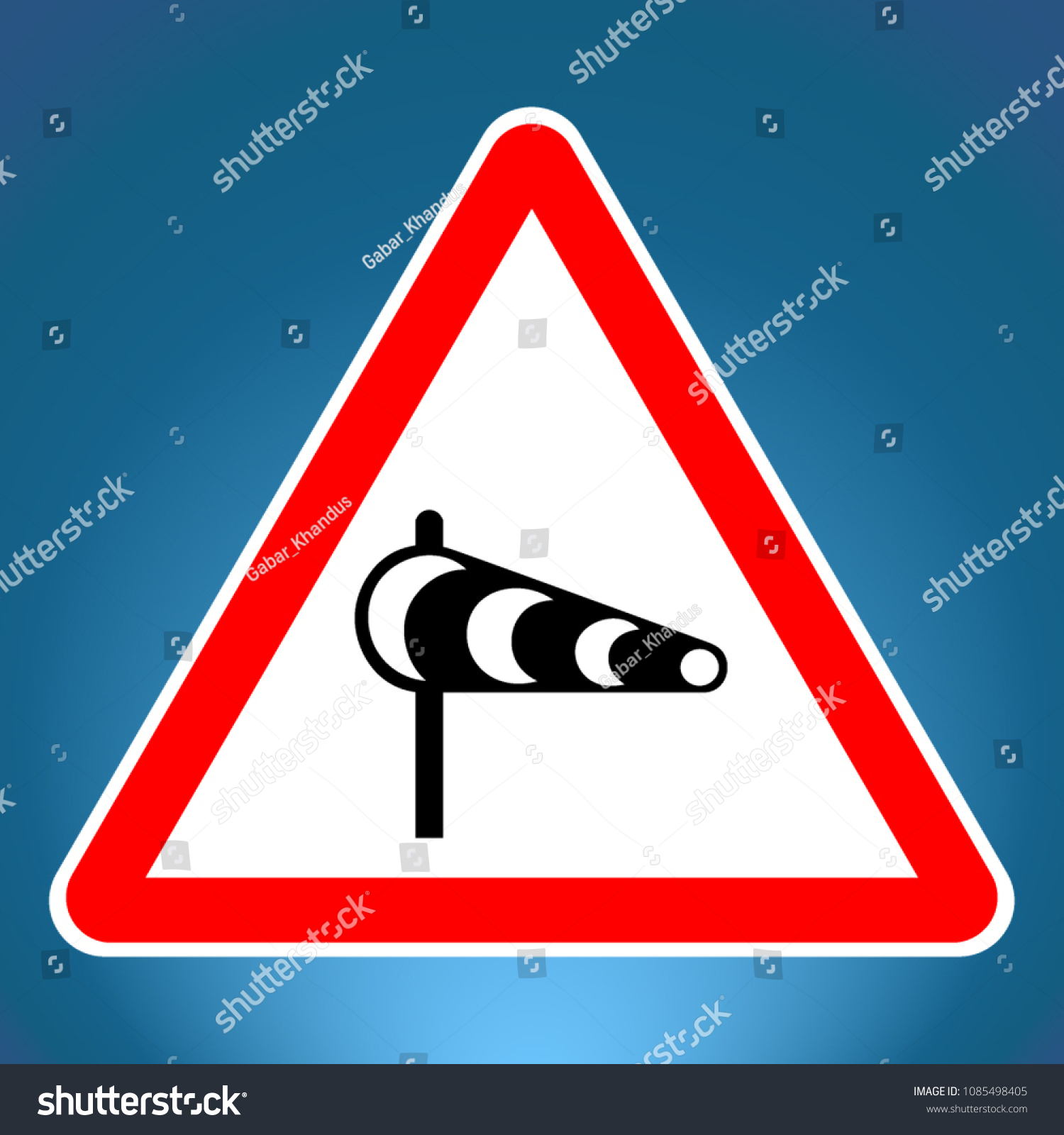 Attention Side Winds Ahead Vector Road Stock Vector (Royalty Free ...