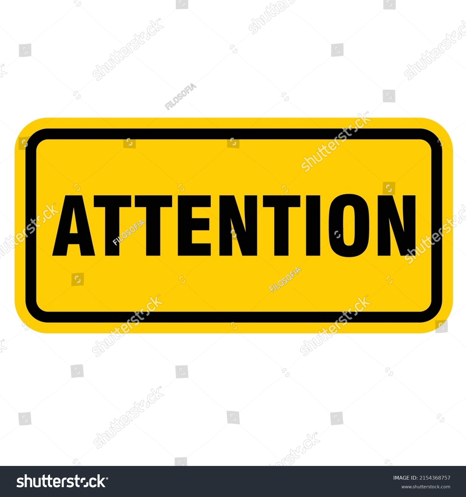 Attention Sign Label Vector Stock Vector (Royalty Free) 2154368757 ...
