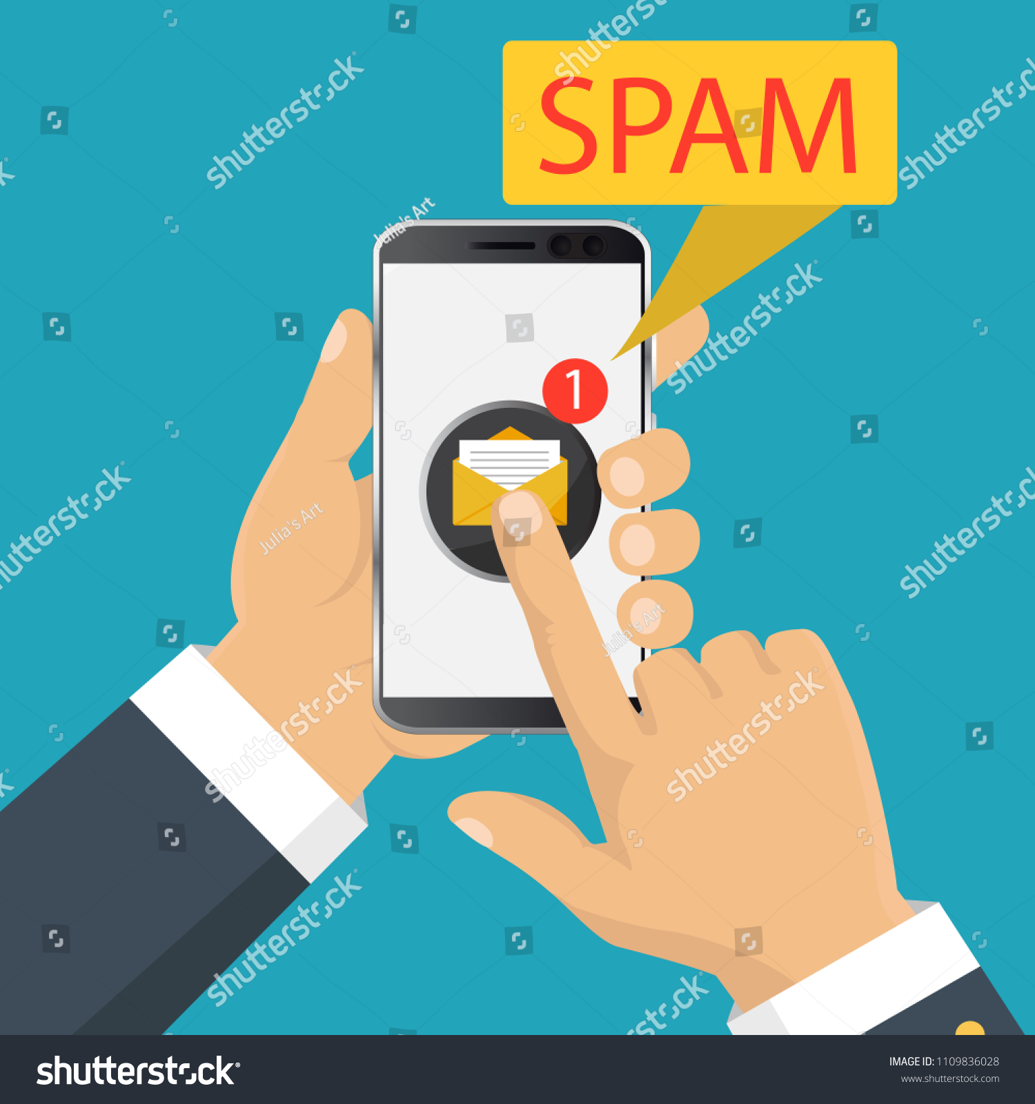 Attention Spam Message Spam Data Concept Stock Vector (Royalty Free ...