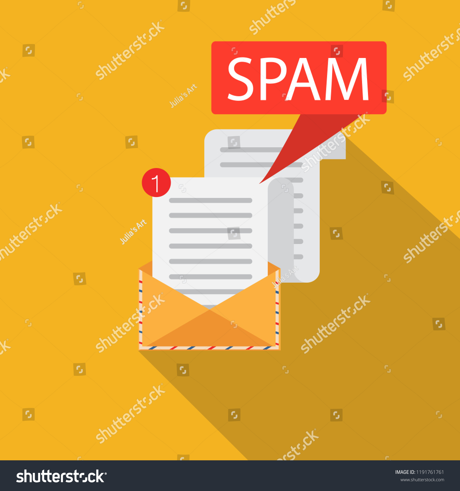 Attention Spam Message Spam Data Concept Stock Vector (Royalty Free ...
