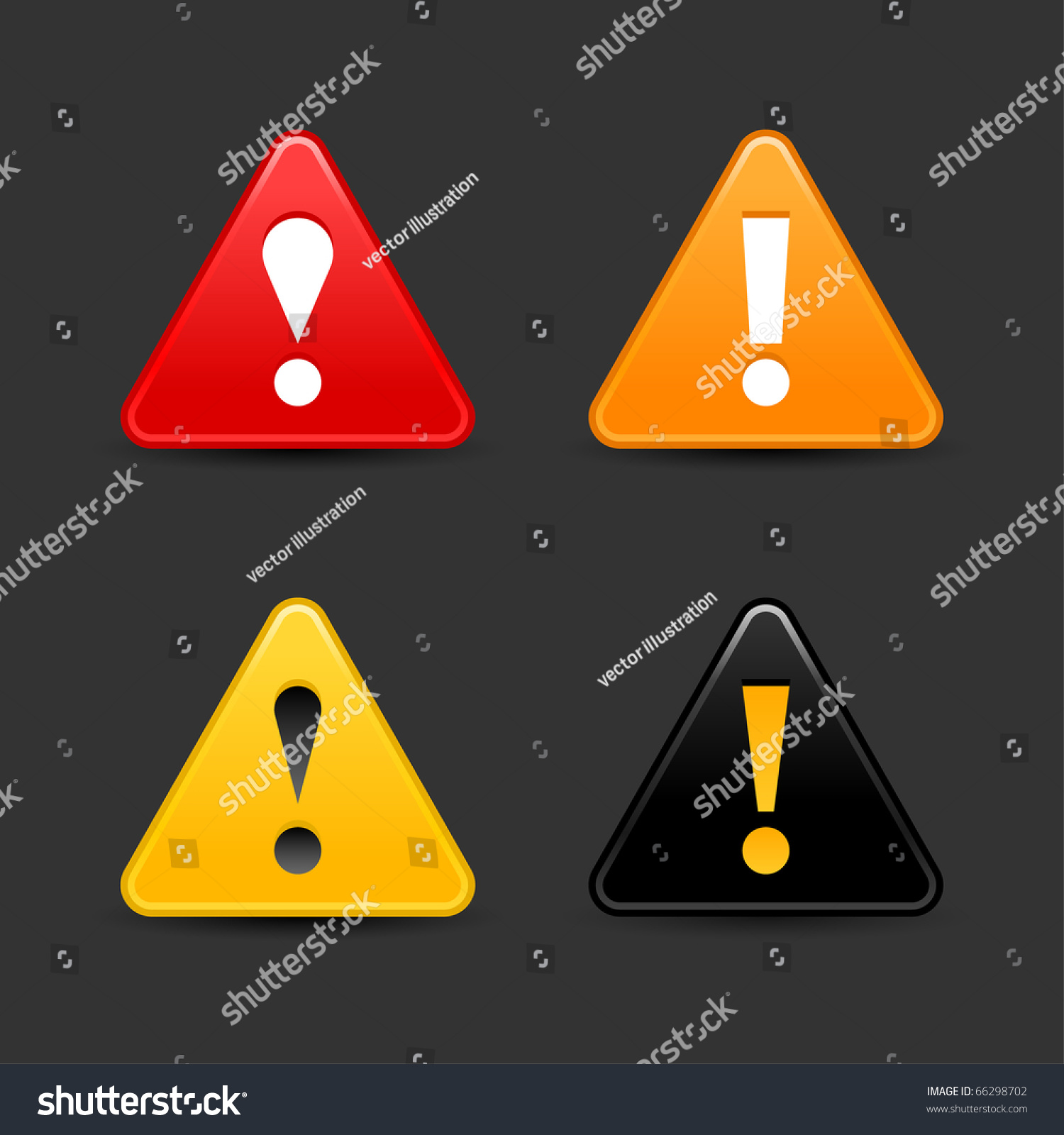 Attention Warning Icon Web 20 Button Stock Vector (Royalty Free) 66298702