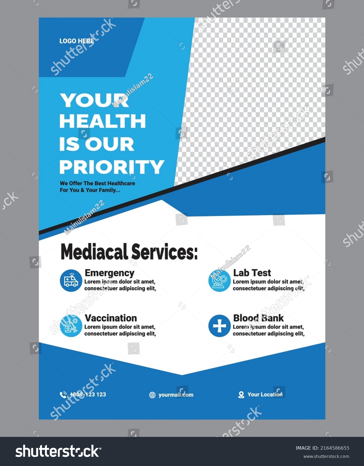 Attractive Flyer Design Template File Stock Vector (Royalty Free ...
