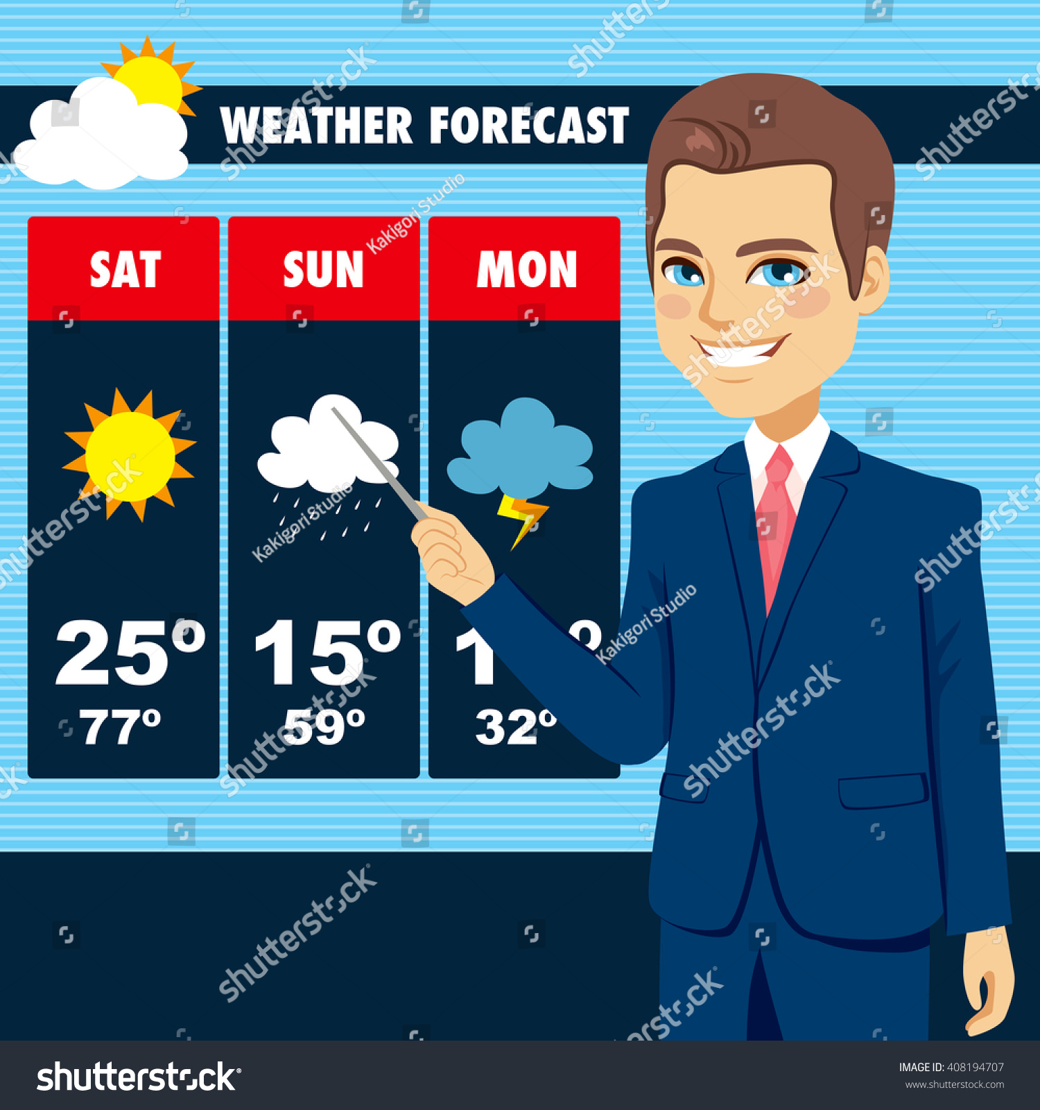 Attractive Young Tv News Weather Reporter Stock Vector (Royalty Free ... Attractive Young Tv News Weather Reporter Stock Vector (Royalty Free ...