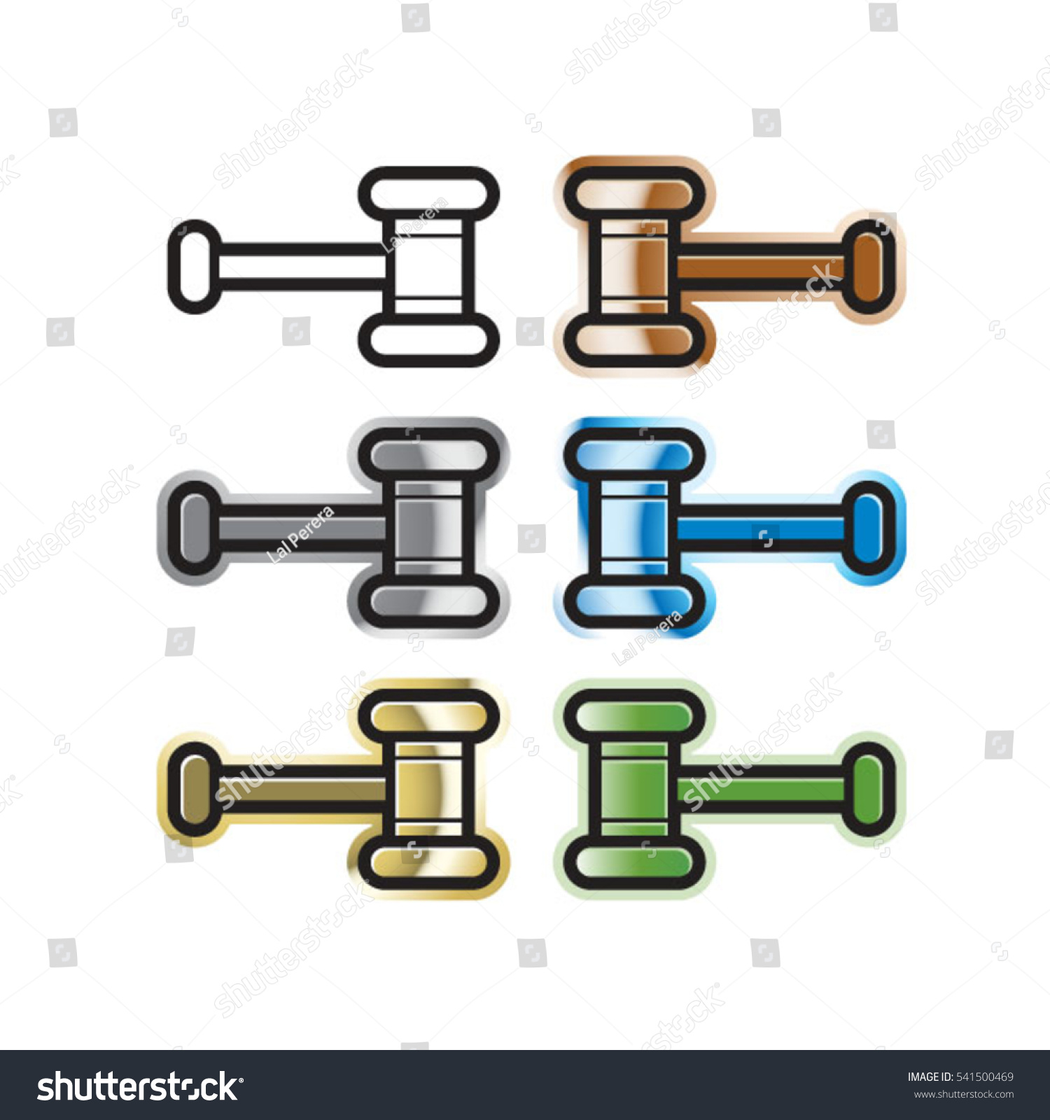 Auction Hammer Icon Variationsvector Drawing Stock Vector (Royalty Free ...