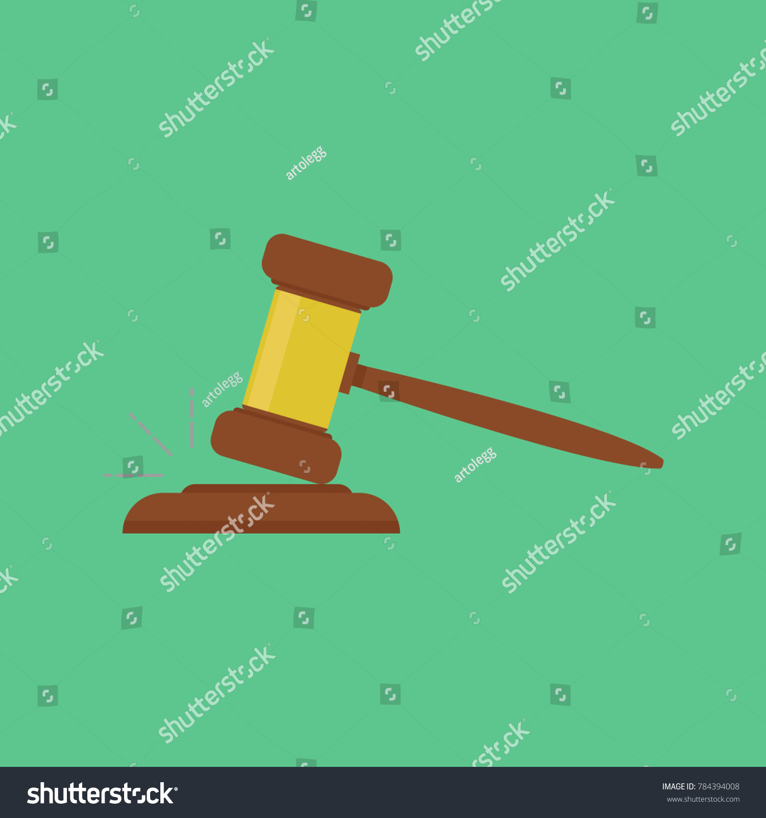 Auction Hammer Vector Illustration Stock Vector (Royalty Free) 784394008