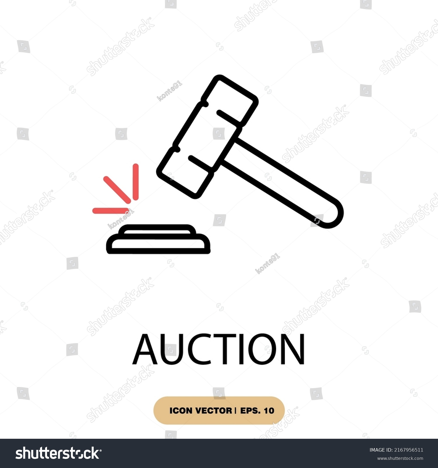 Auction Icons Symbol Vector Elements Infographic Stock Vector (Royalty ...
