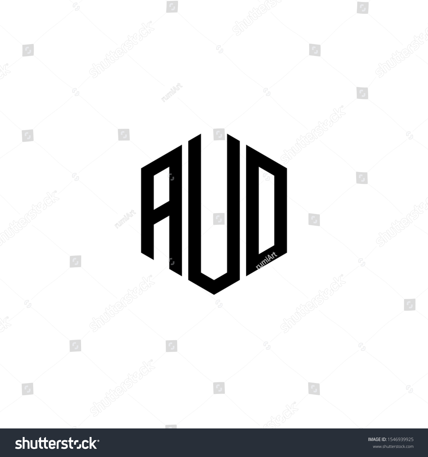 Aud Letter Logo Design Polygon Monogram Stock Vector (Royalty Free ...