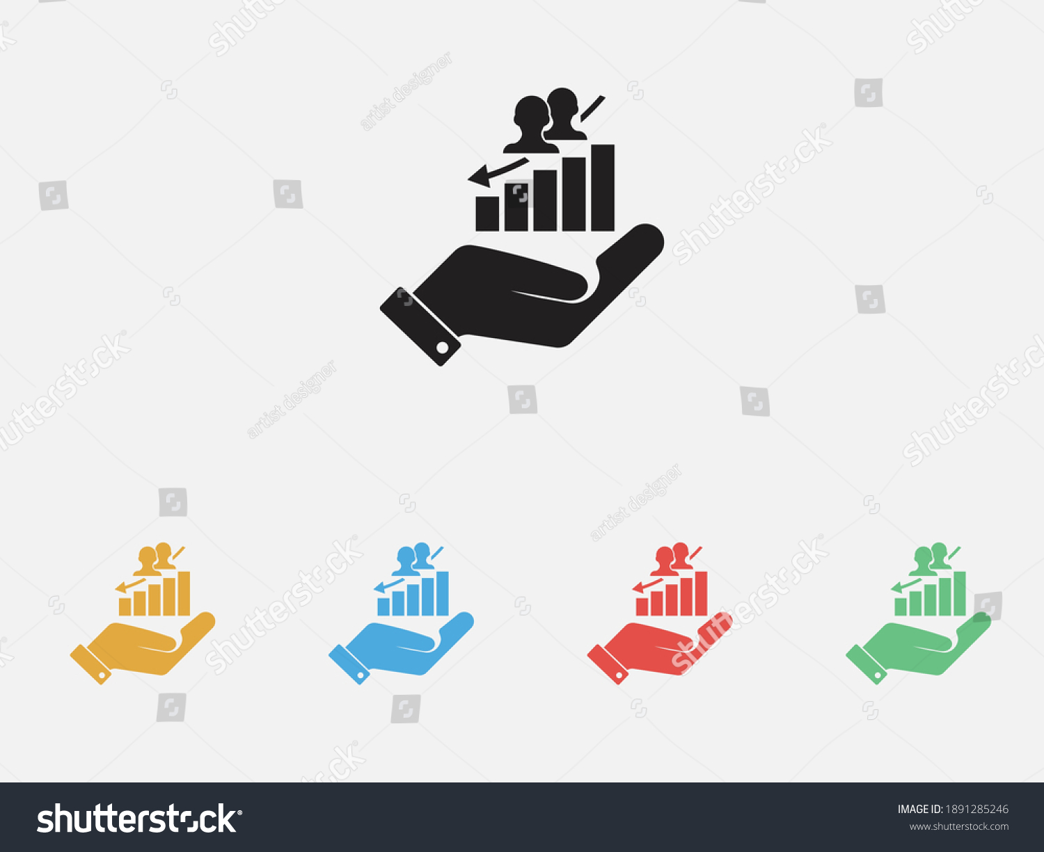 Audience Declining Graph Hand Icon Vector Stock Vector (Royalty Free ...