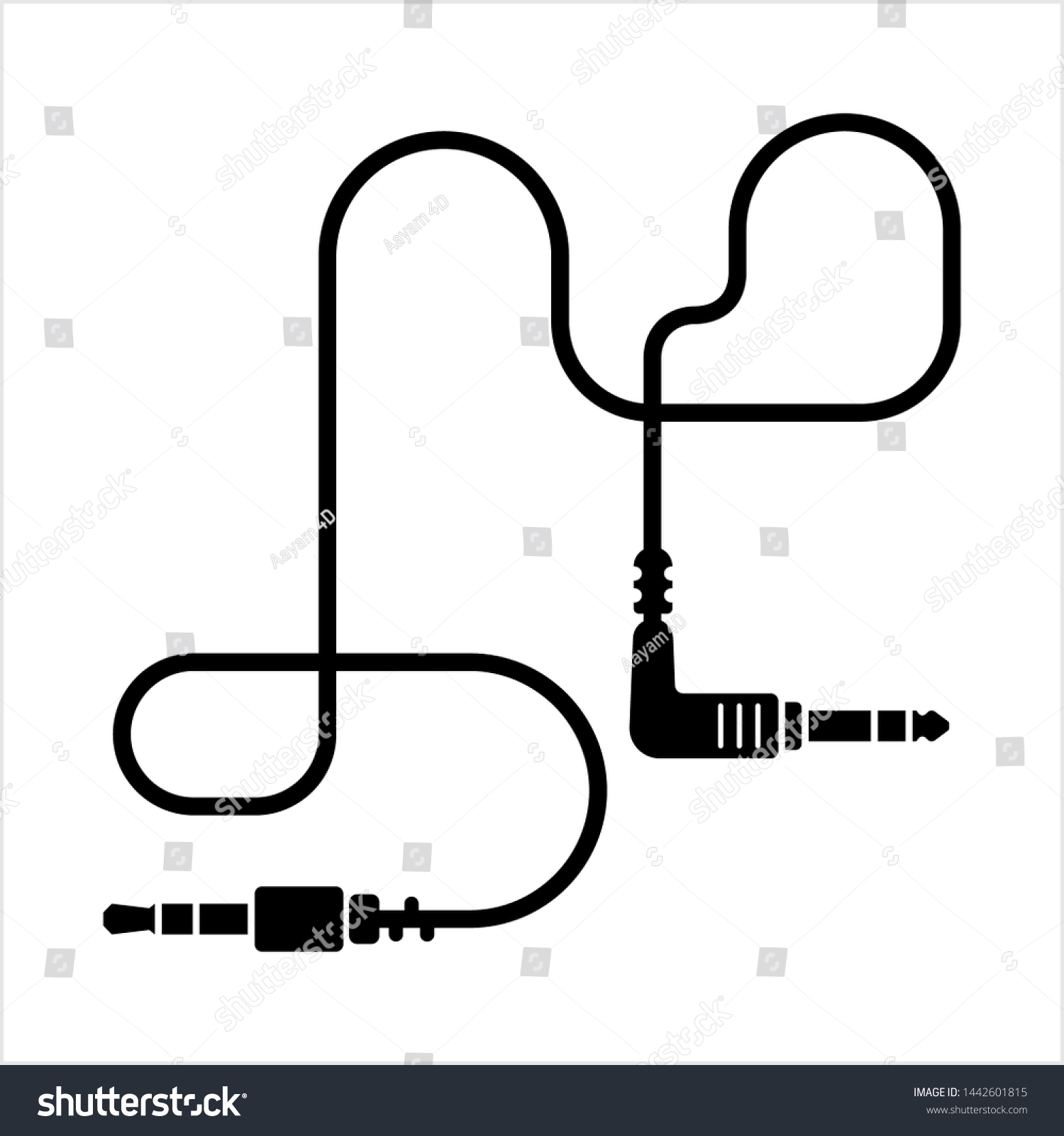 Audio Cable Icon Plug Wire Vector Stock Vector (Royalty Free ...