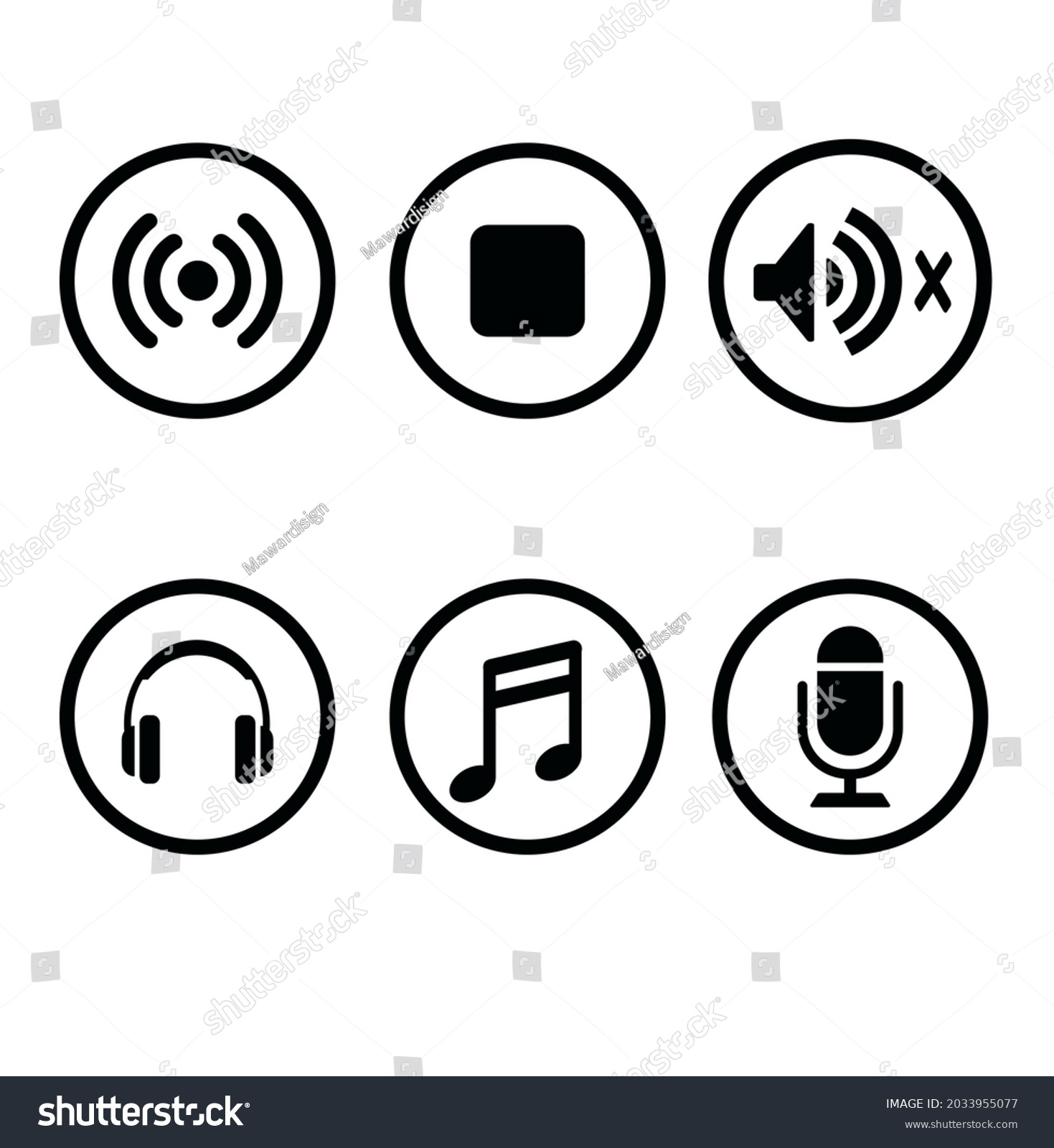 Audio Illustration Icon Black Flatvector Image Stock Vector (Royalty ...