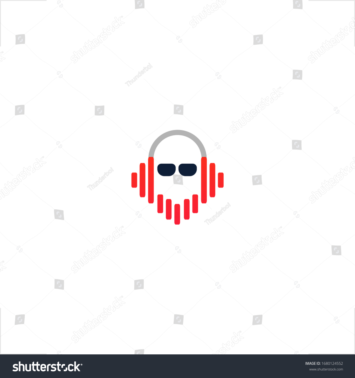 Audio Logo Sound Head Design Face Stock Vector (Royalty Free) 1680124552