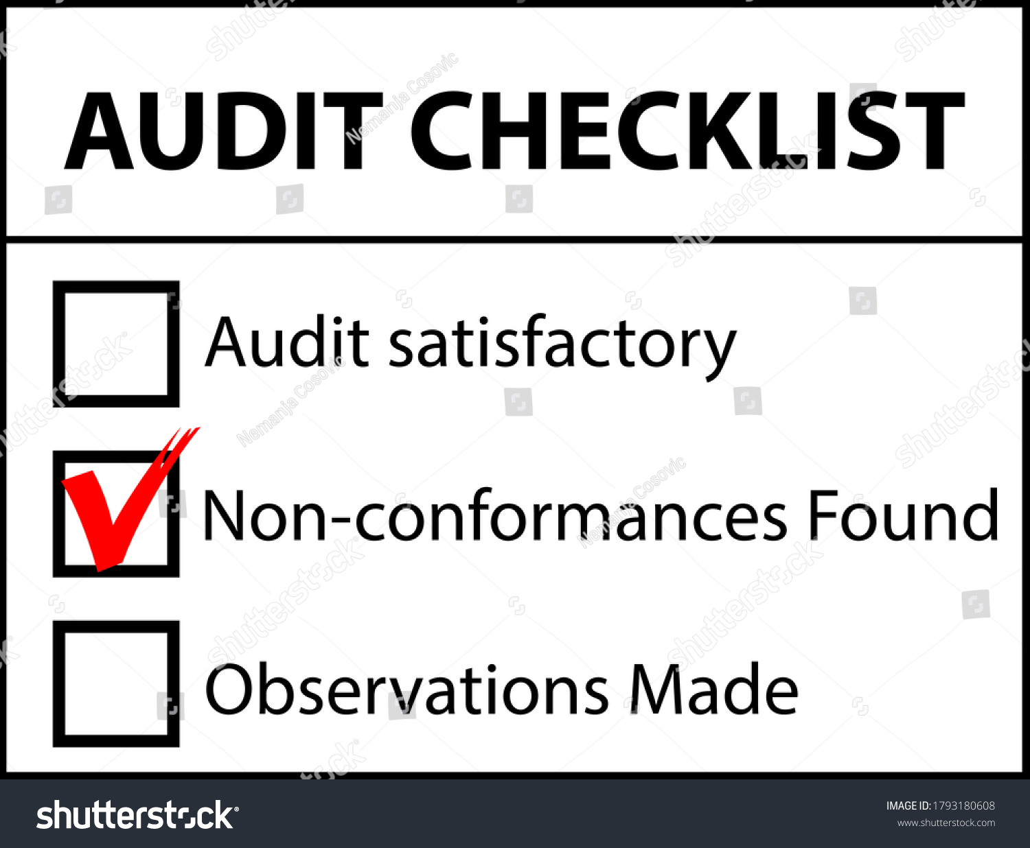 Audit Checklist Audit Satisfactory Vector Illustration Stock Vector ...