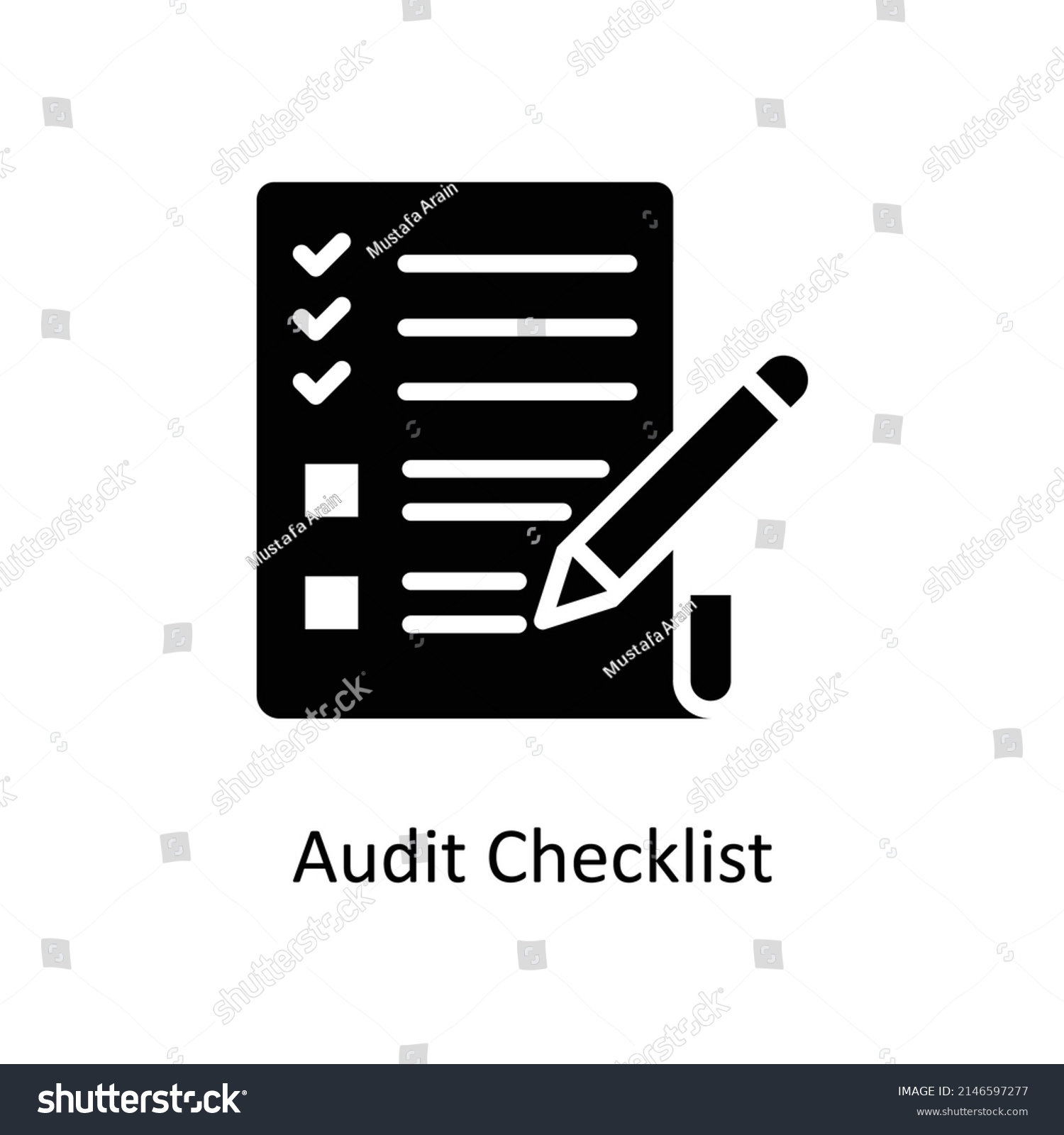 Audit Checklist Vector Solid Icons Your Stock Vector (Royalty Free ...