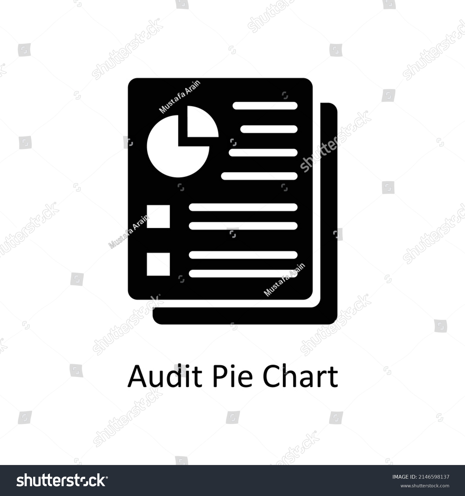 Audit Pie Chart Vector Solid Icons Stock Vector (Royalty Free ...