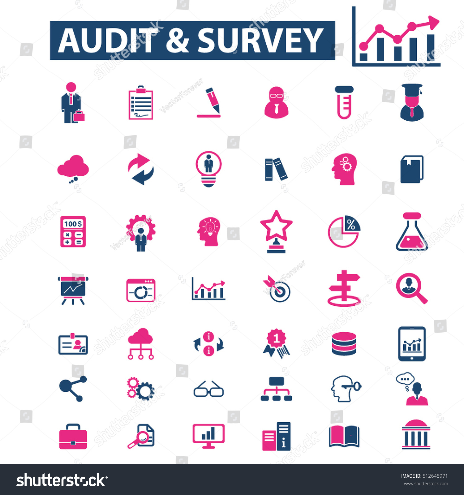 Audit Survey Icons: เวกเตอร์สต็อก (ปลอดค่าลิขสิทธิ์) 512645971 ...