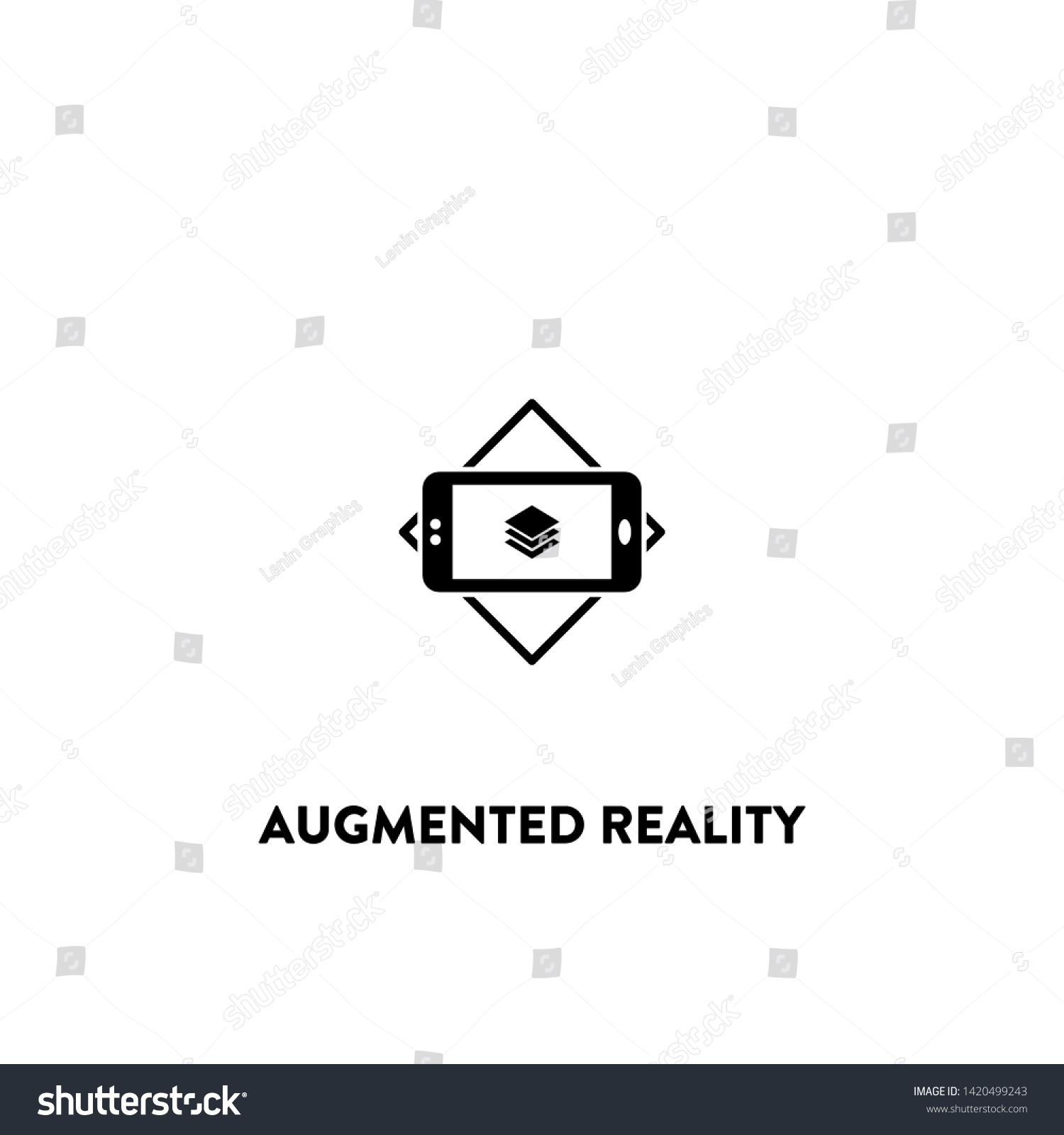 Augmented Reality Icon Vector Augmented Reality Stock Vector (Royalty ...