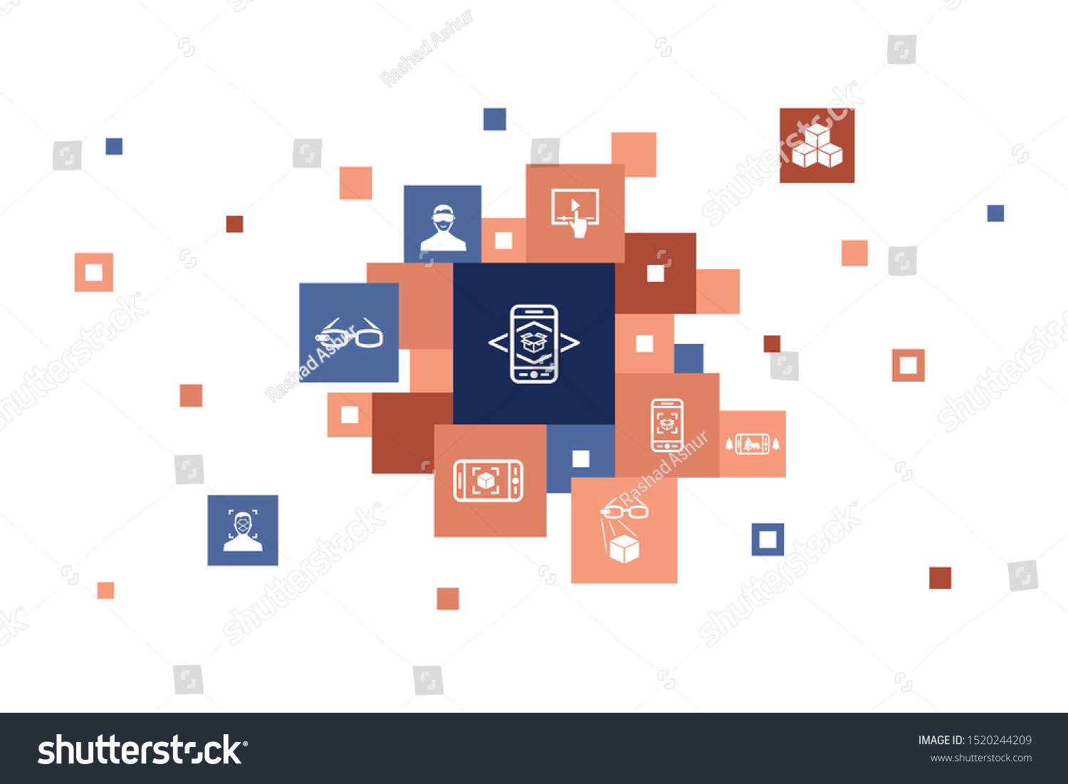 Augmented Reality Infographic 10 Steps Pixel: vector de stock (libre de ... Augmented Reality Infographic 10 Steps Pixel: vector de stock (libre de ...