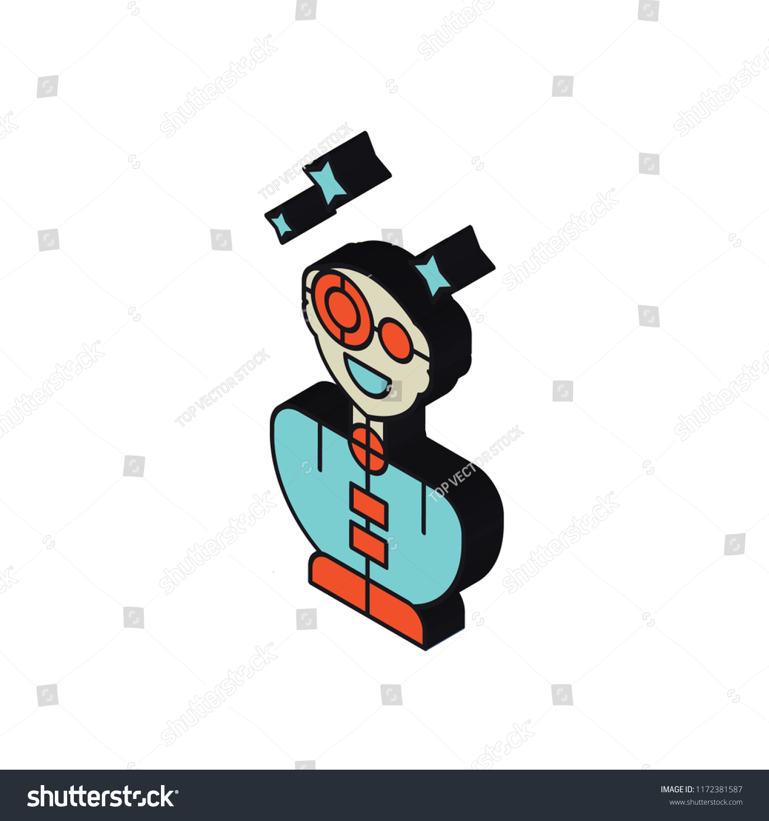 Augmented Reality Isometric Left Top View Stock Vector (Royalty Free ...